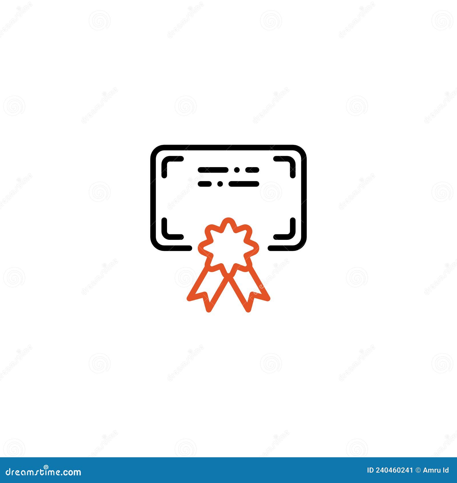 Credential Certificate Outline Icon, Logo, and Illustration Stock ...