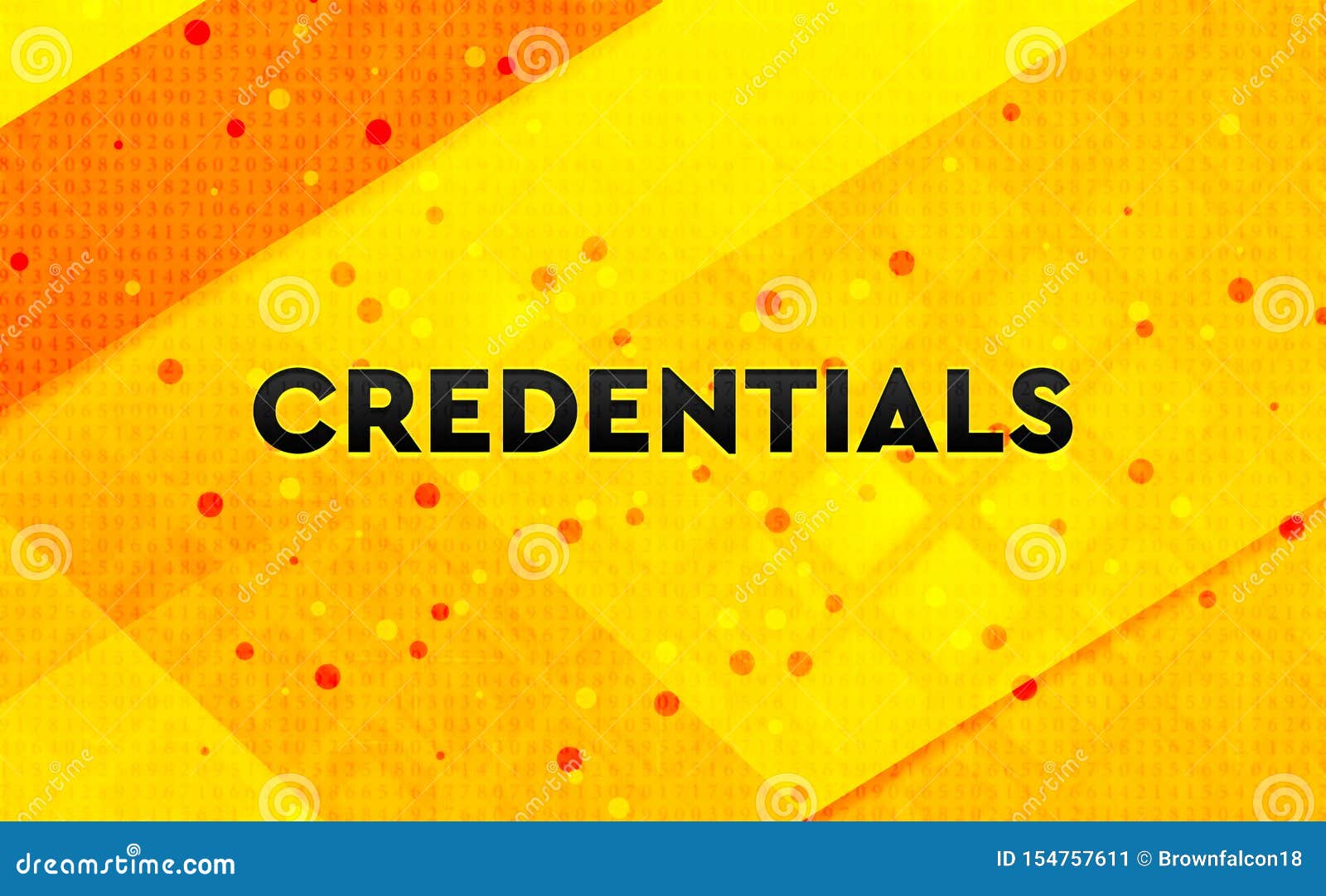 Credentials Abstract Digital Banner Yellow Background Stock ...