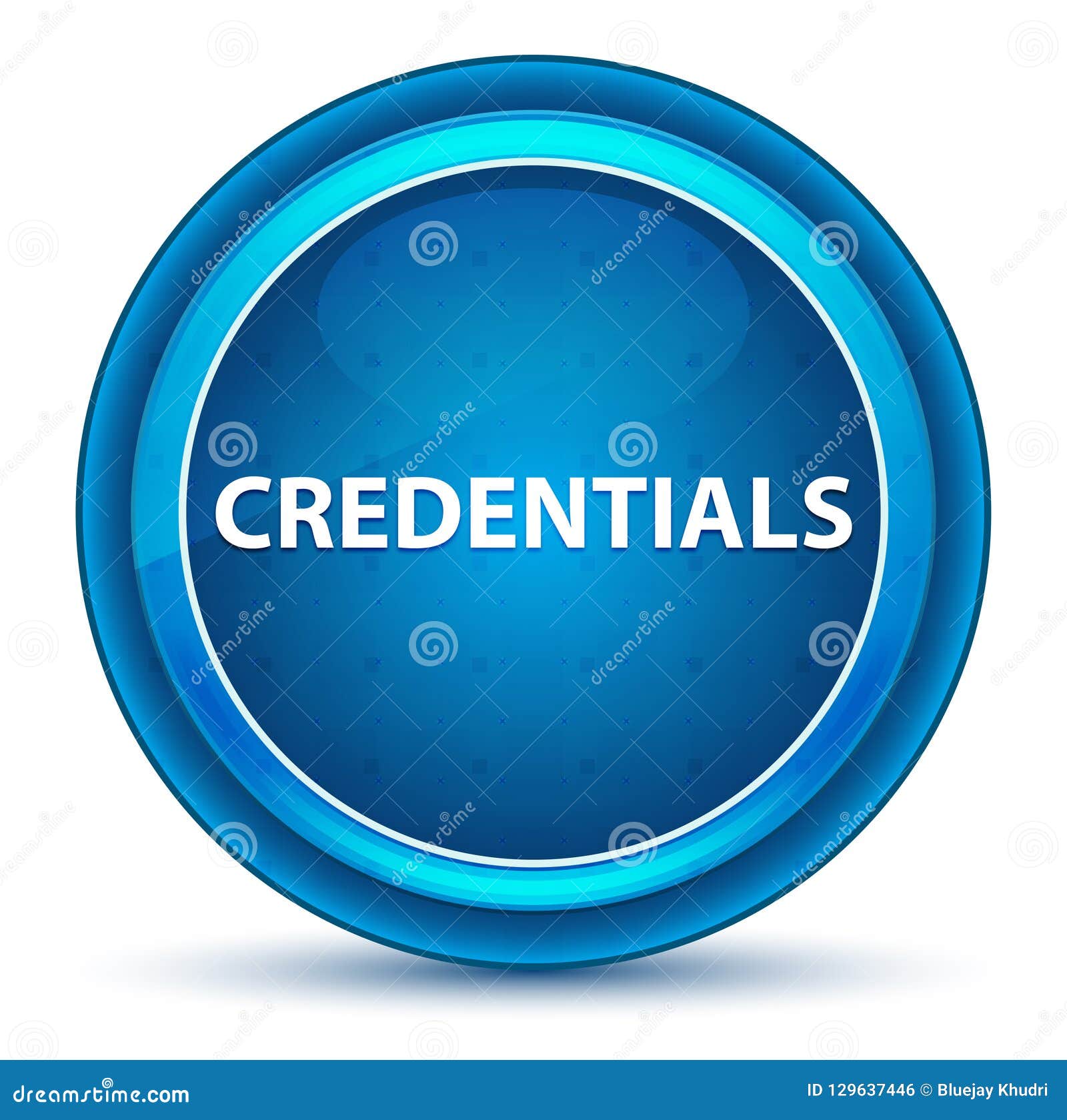 Credentials Eyeball Blue Round Button Stock Illustration - Illustration ...