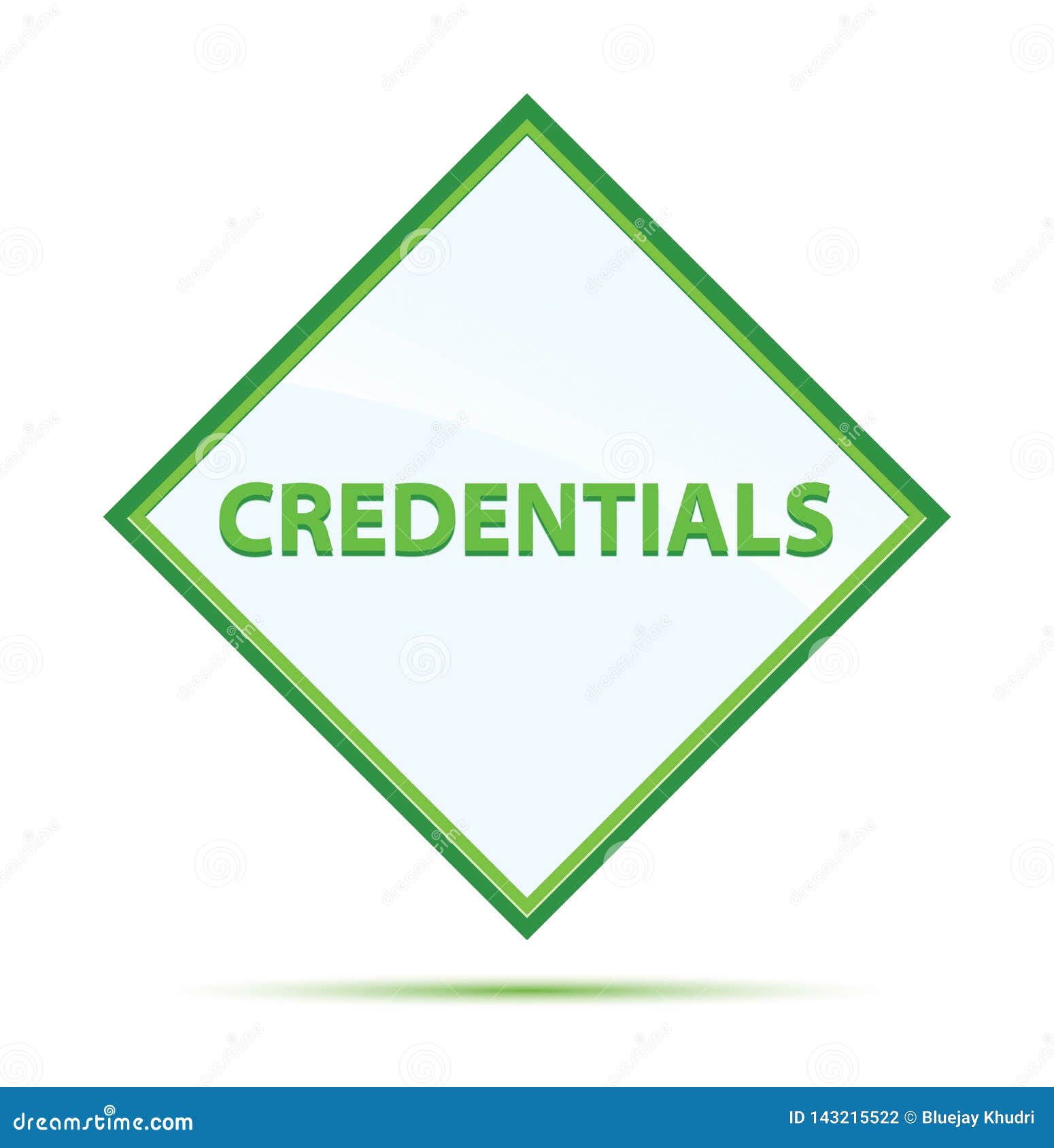 Credentials Modern Abstract Green Diamond Button Stock Illustration ...