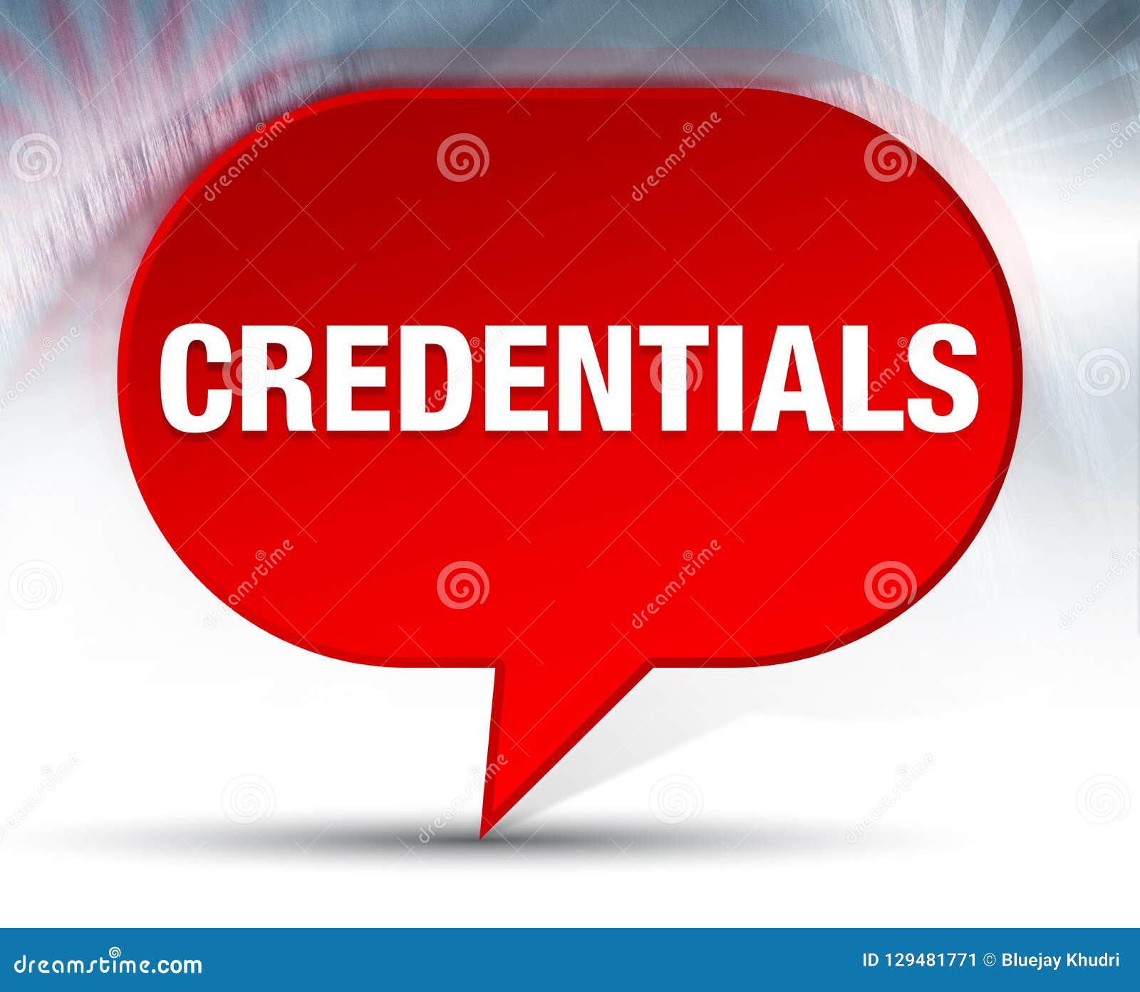Credentials Red Bubble Background Stock Illustration - Illustration of ...