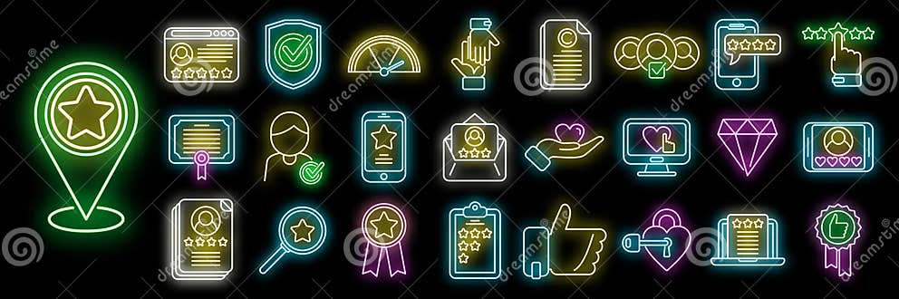 Credibility Icons Set Vector Neon Stock Photo - Image of neon ... Credibility Icons Set Vector Neon Stock Photo - Image of neon ...