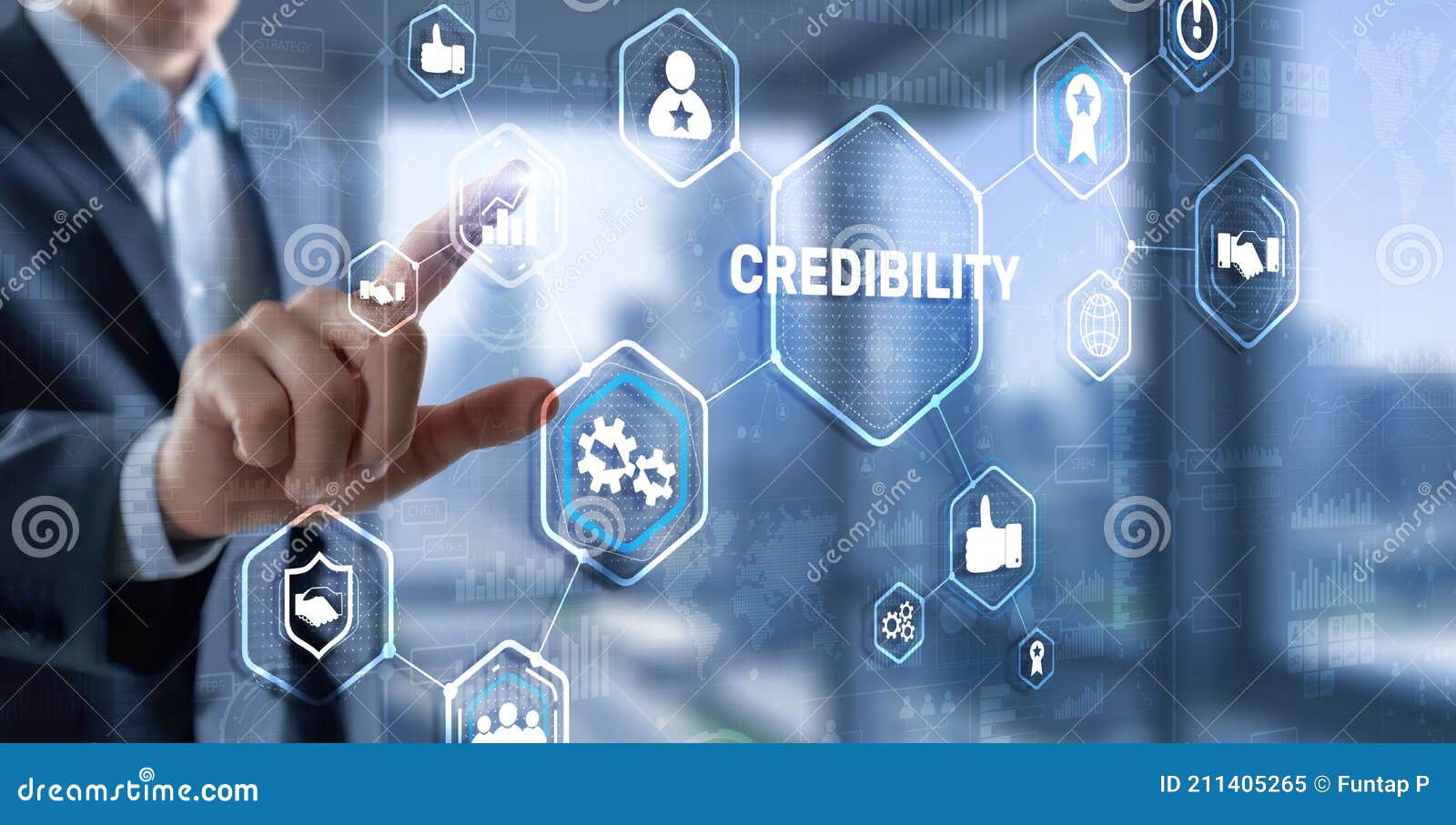 Credibility Improvement Concept. Multiple Exposure Virtual Screen Stock ...