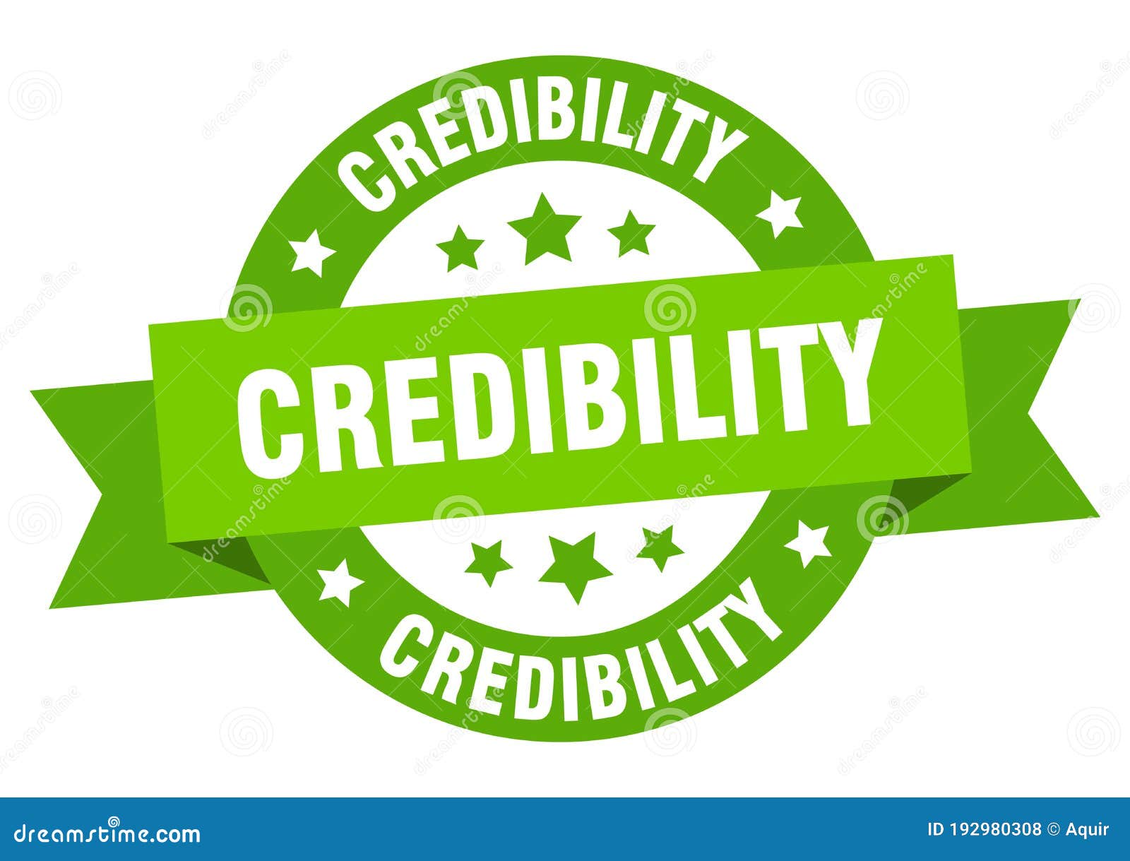 Credibility Round Ribbon Isolated Label. Credibility Sign Stock Vector ...
