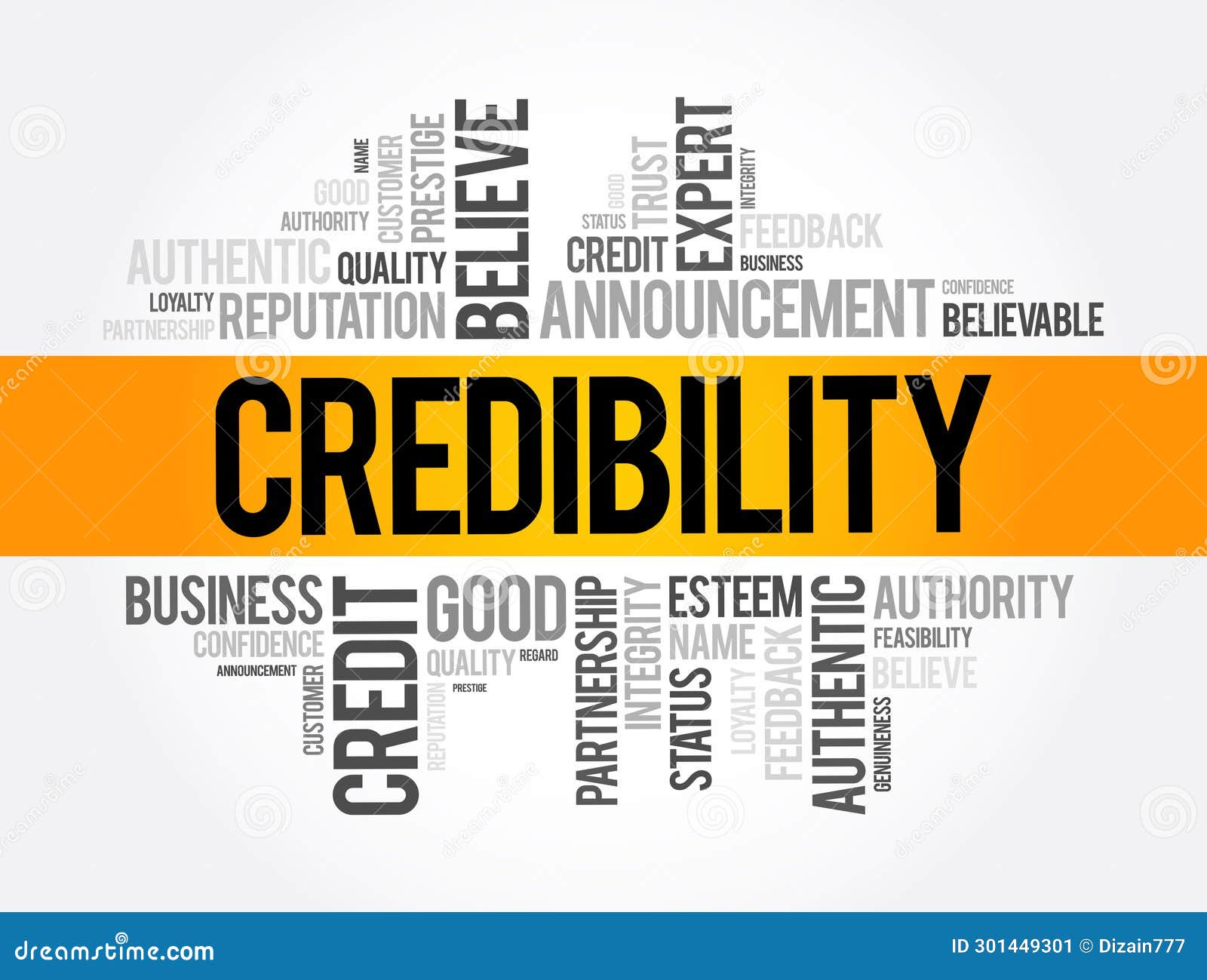 Credibility Word Cloud Collage, Business Concept Background Stock ...
