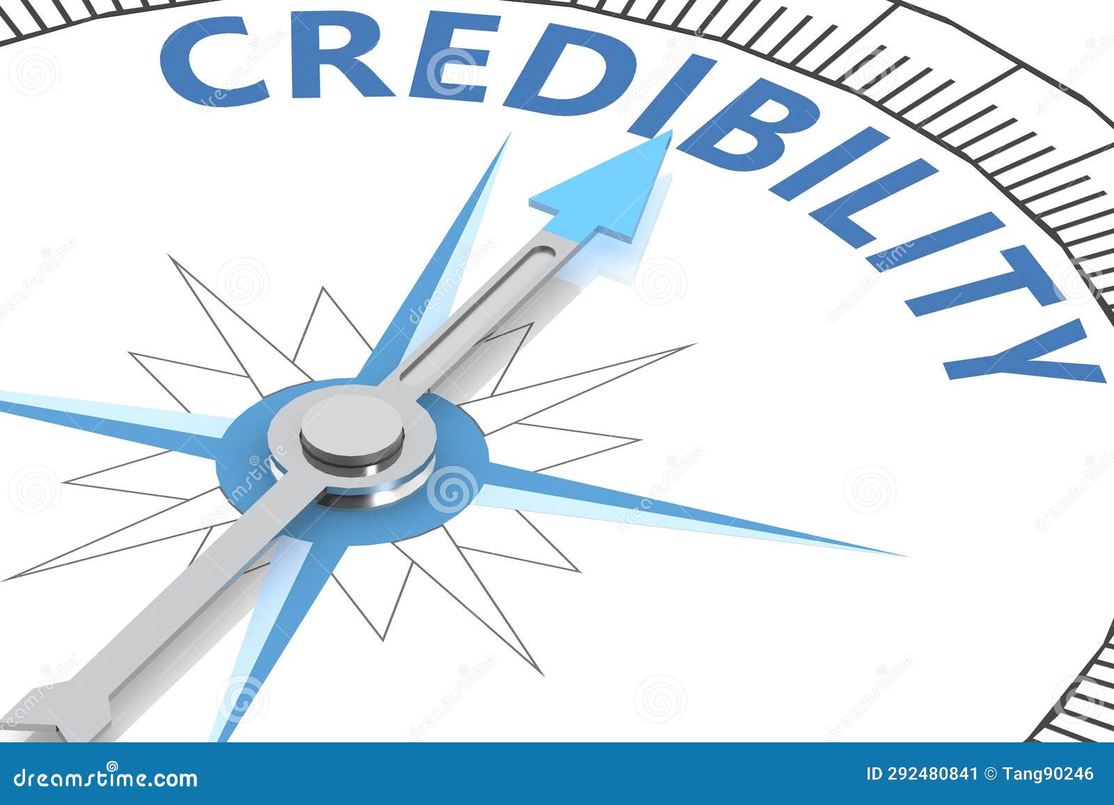 Credibility Word on White Compass Stock Illustration - Illustration of ...