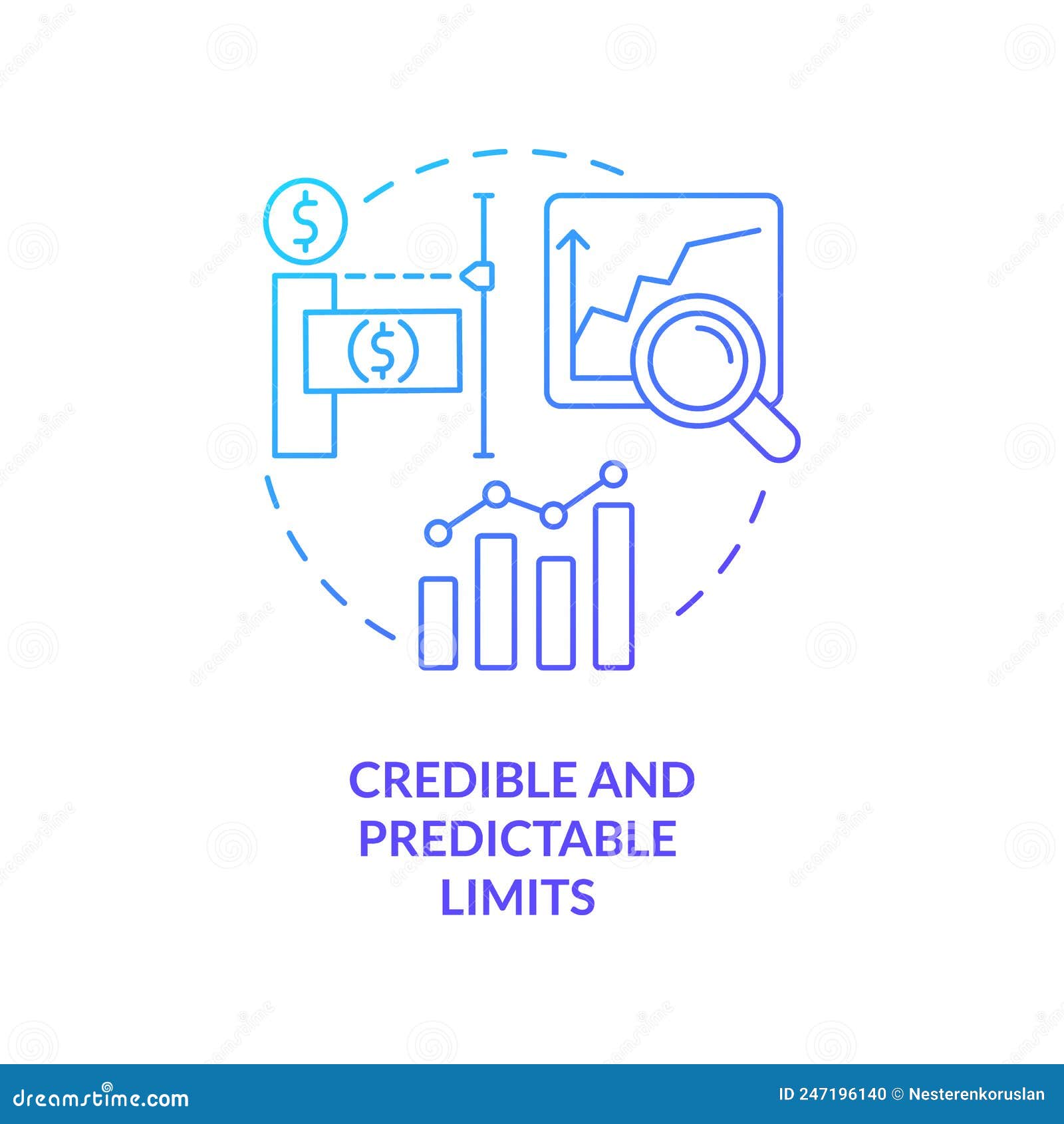 Credible And Predictable Limits Blue Gradient Concept Icon Vector ...