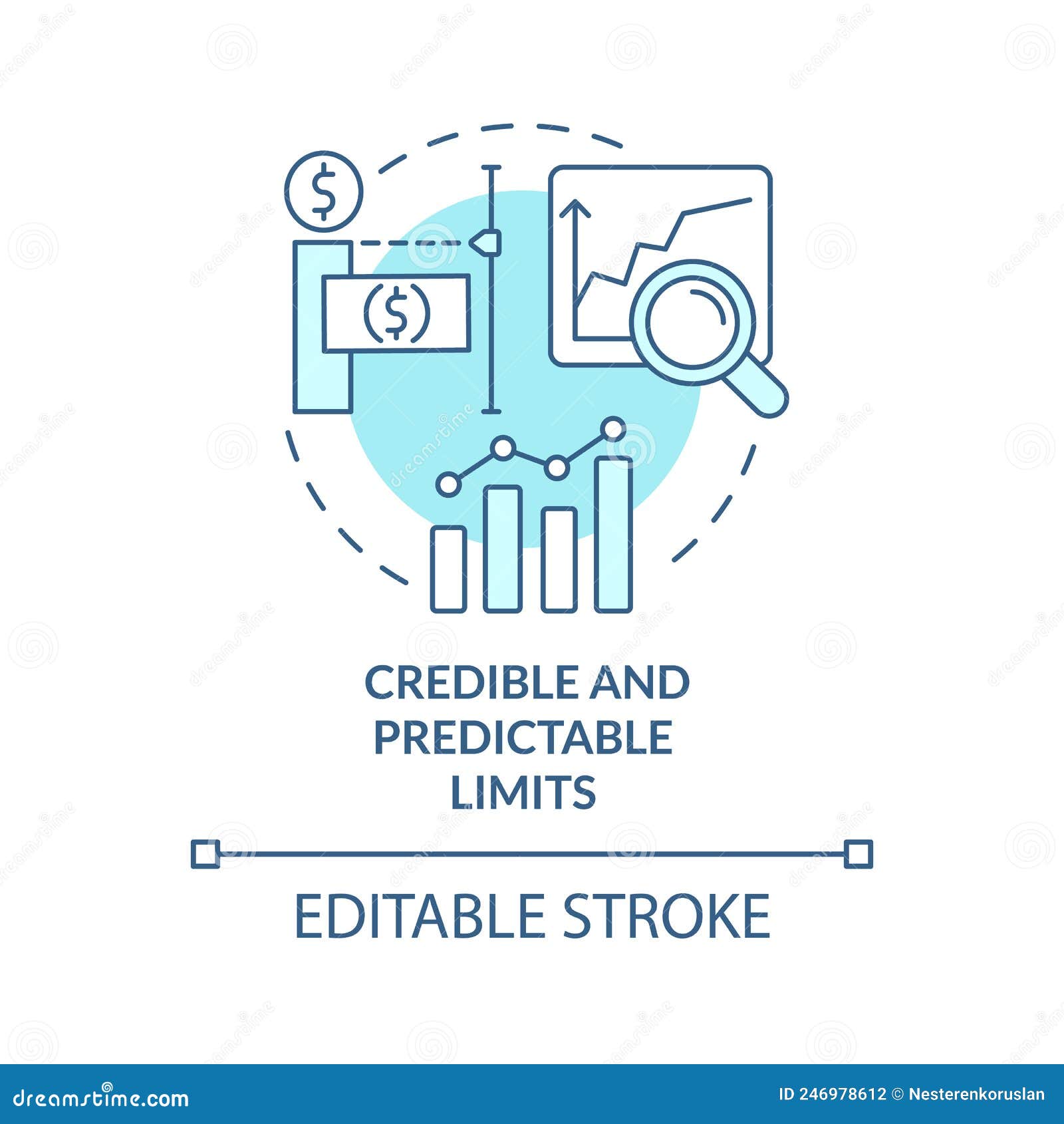 Credible And Predictable Limits Blue Gradient Concept Icon Vector ... Credible And Predictable Limits Blue Gradient Concept Icon Vector ...