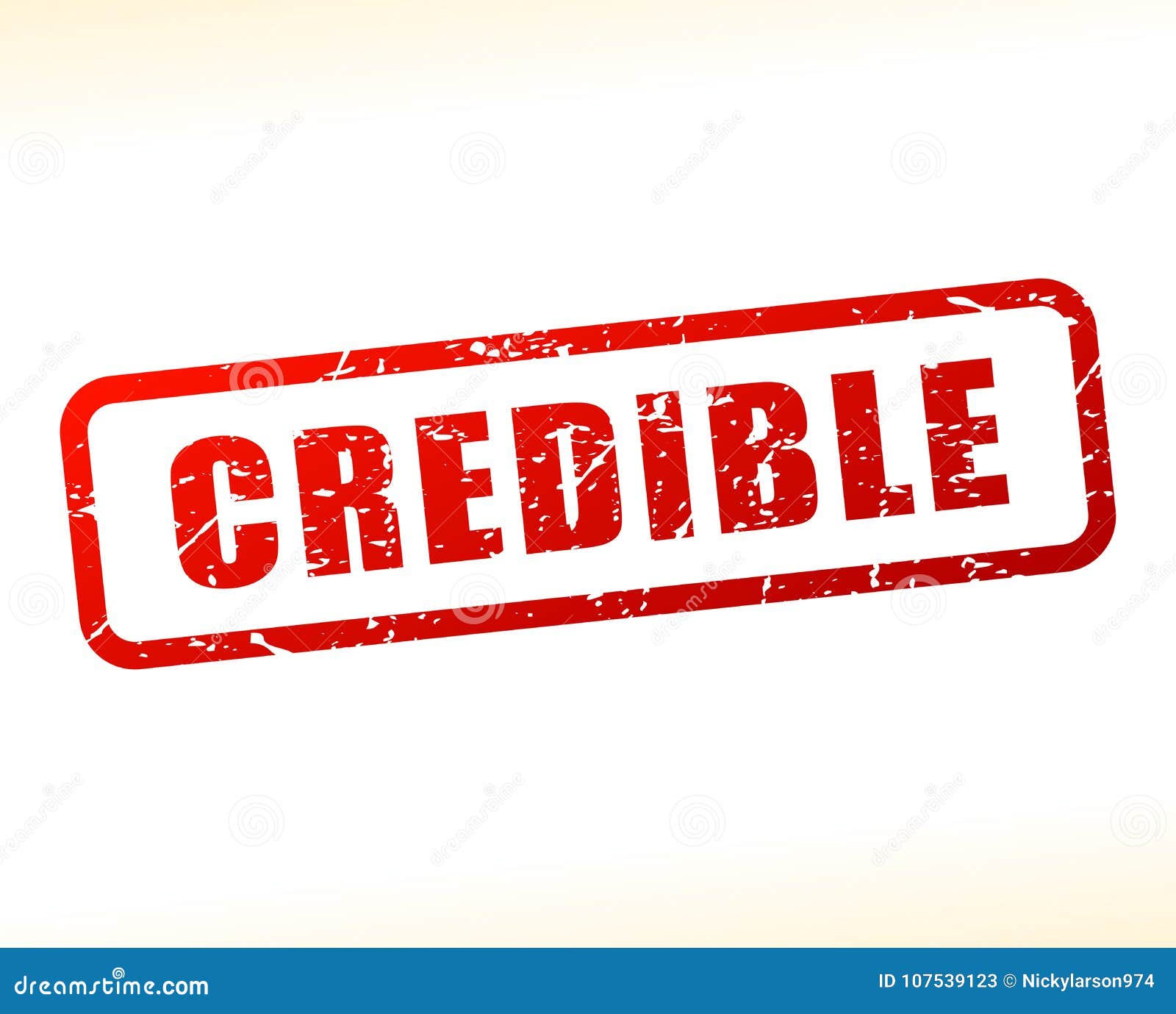 Credible Red Text Stamp Cartoon Vector | CartoonDealer.com #107539123