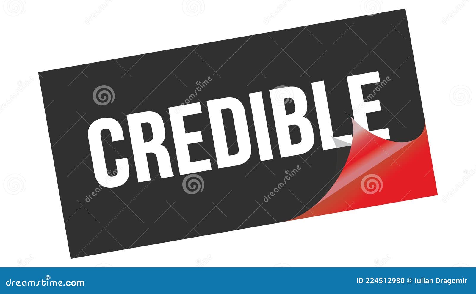 Credible Red Text Stamp Cartoon Vector | CartoonDealer.com #107539123