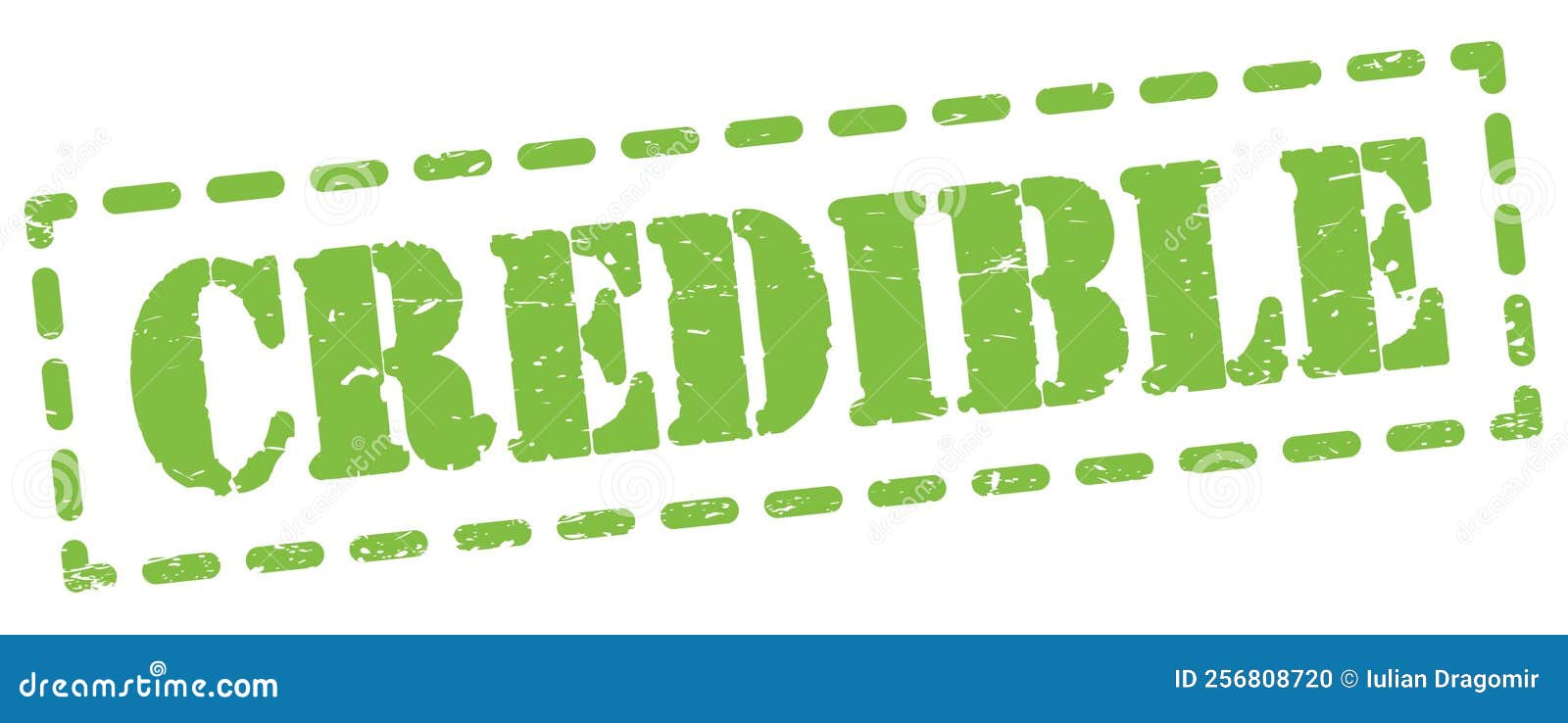 CREDIBLE Text Written on Green Stamp Sign Stock Illustration ...