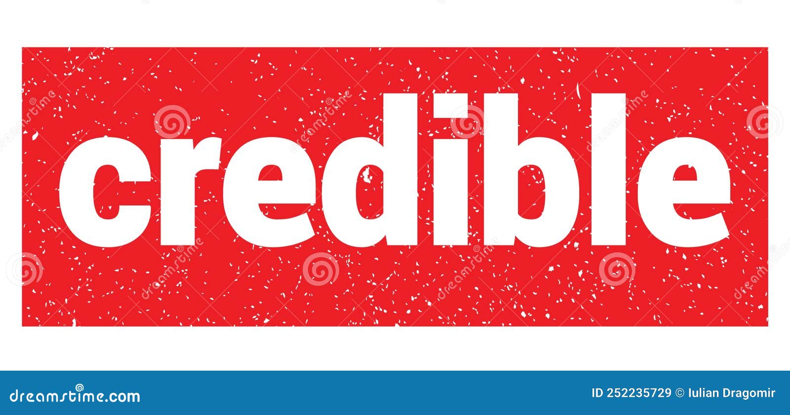 Credible Text Written on Red Stamp Sign Stock Illustration ...