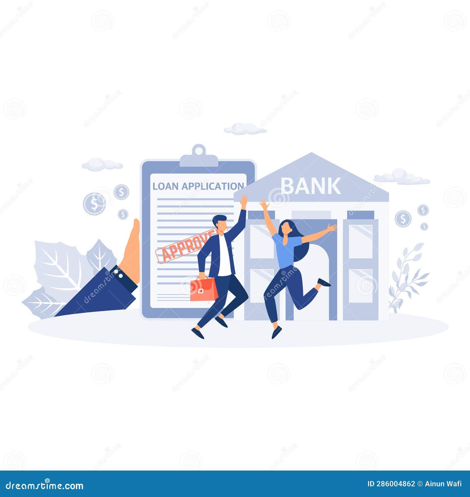 Credit Agent Holds Loan Approval Application Document Stock Vector ...
