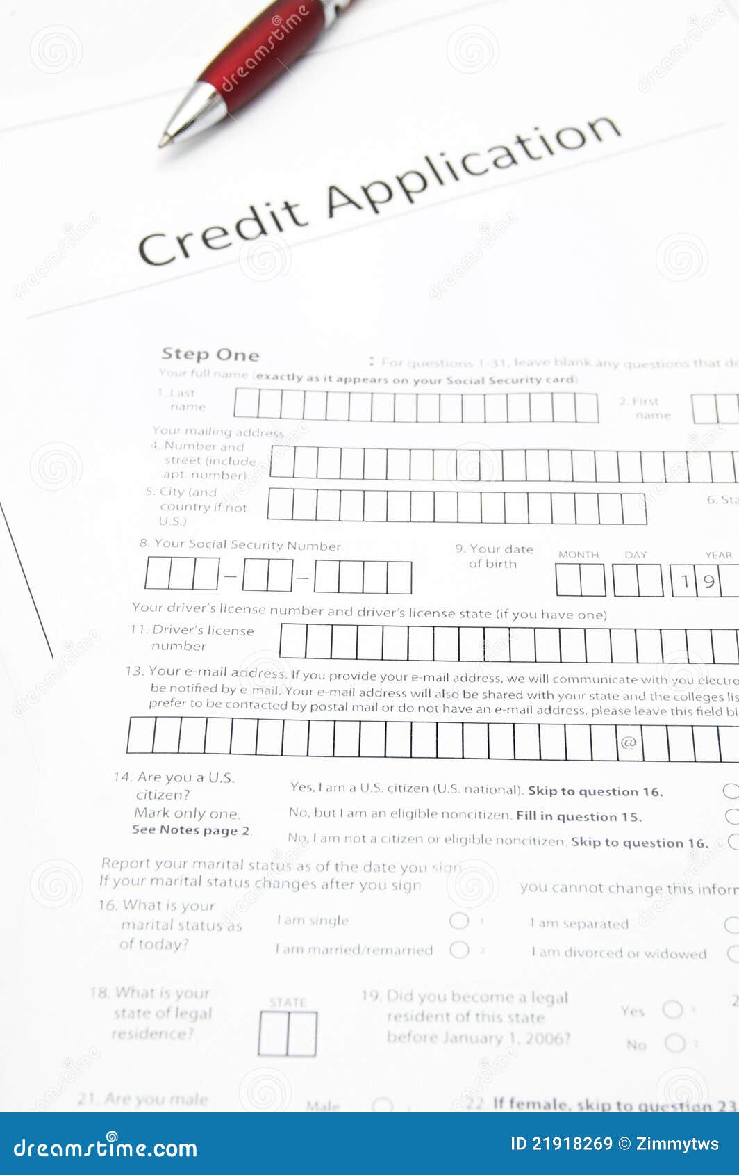 Credit application stock image. Image of lending, document - 21918269