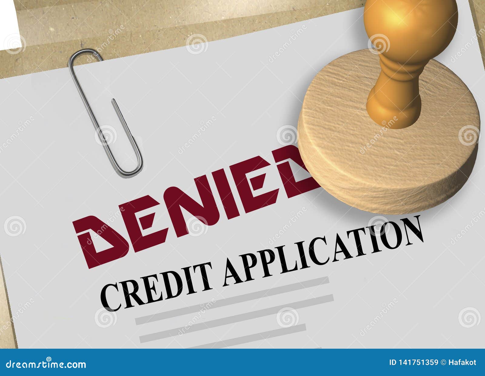 CREDIT APPLICATION DENIED Concept Stock Illustration - Illustration of ...