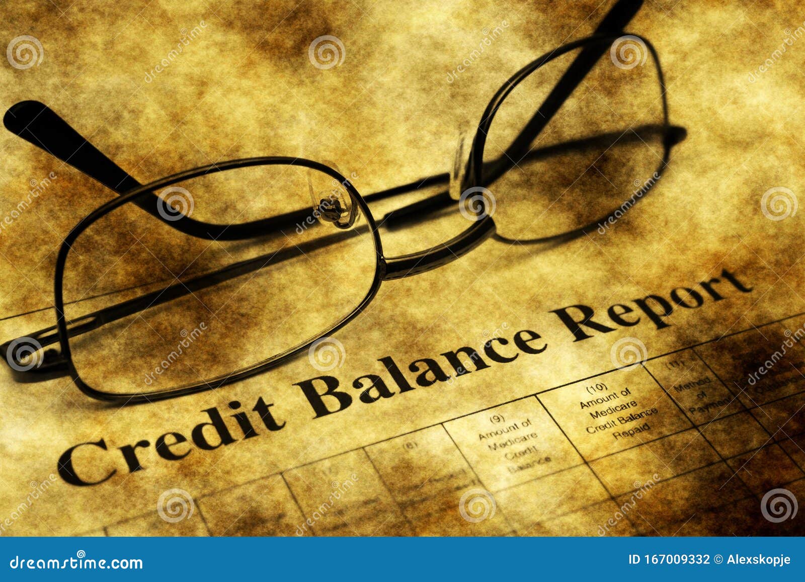 Credit Balance Report Grunge Concept Stock Photo - Image of application ...