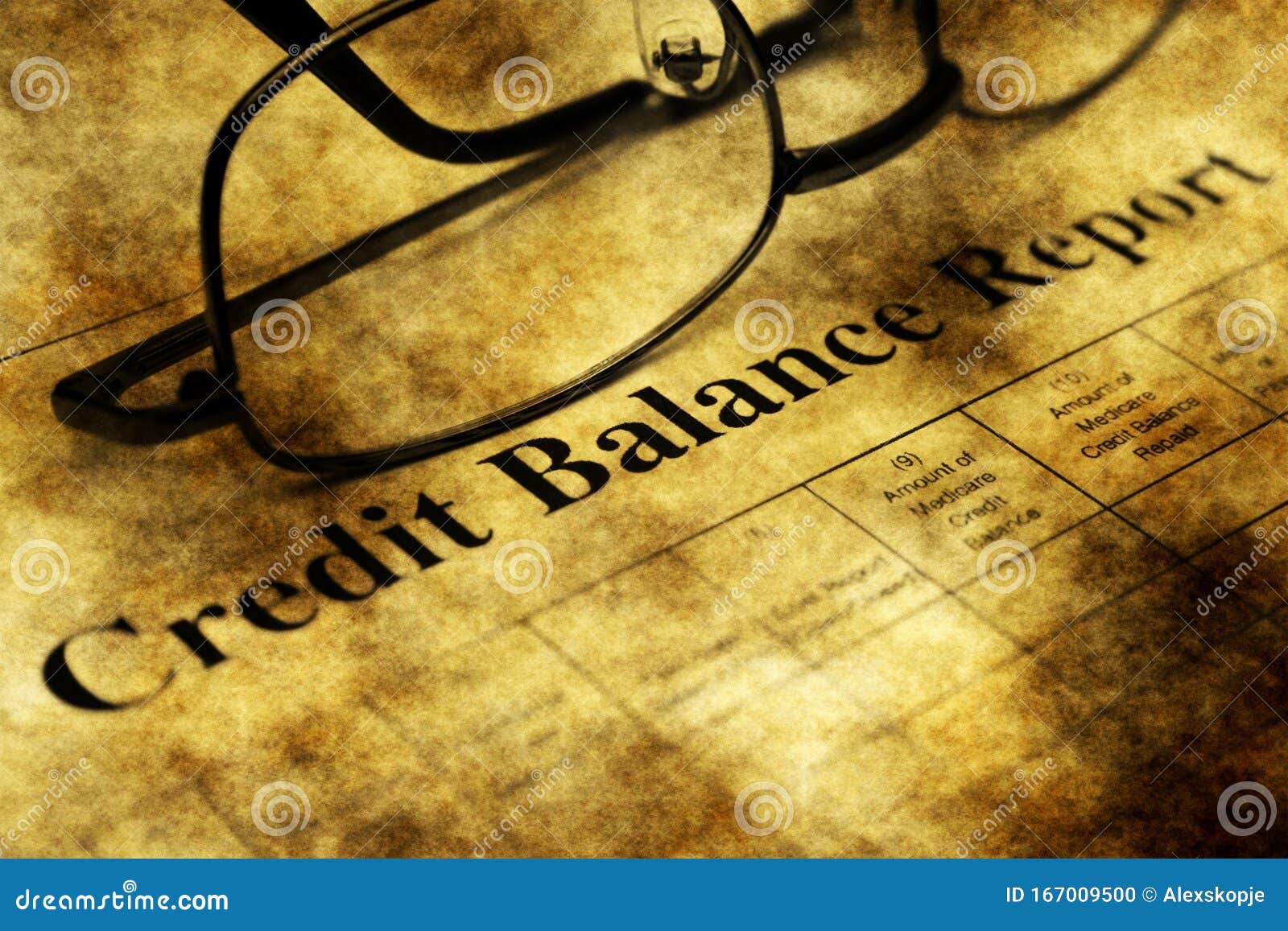 Credit Balance Report Grunge Concept Stock Photo - Image of concept ...