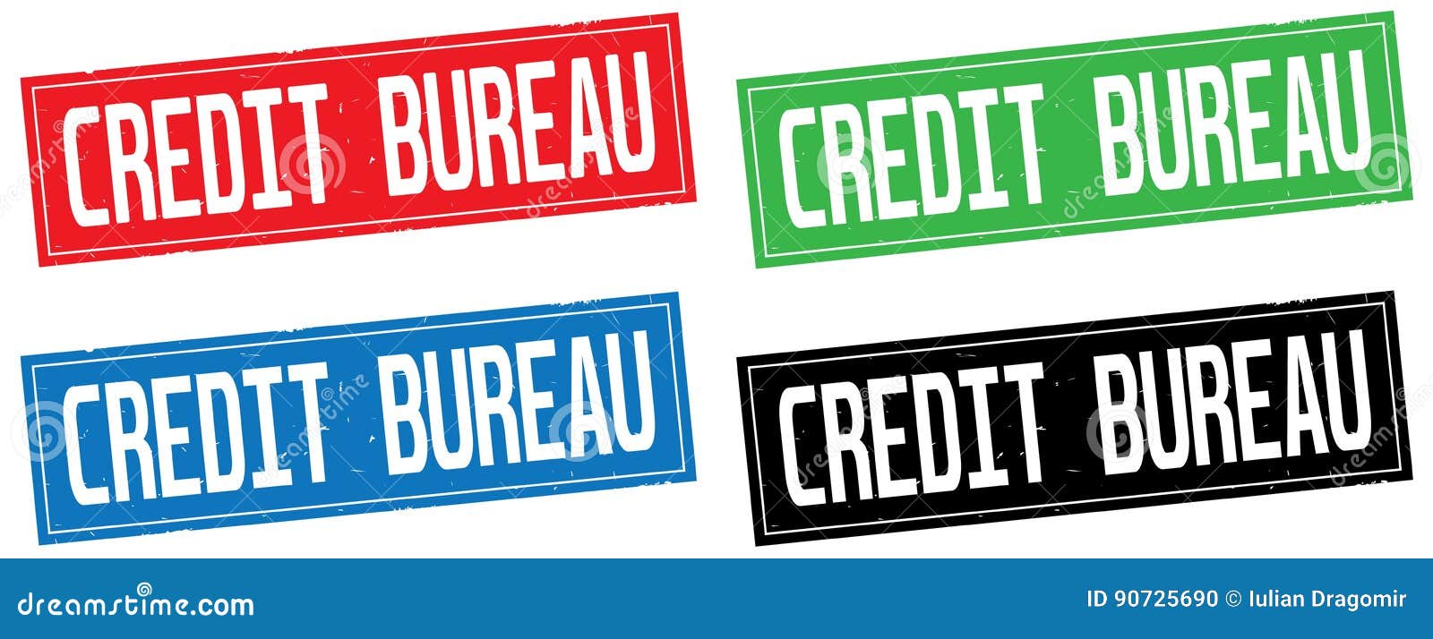 CREDIT BUREAU Text, on Rectangle Stamp Sign. Stock Illustration ...