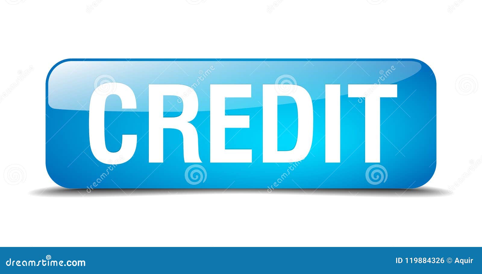 Credit button stock vector. Illustration of square, credit - 119884326