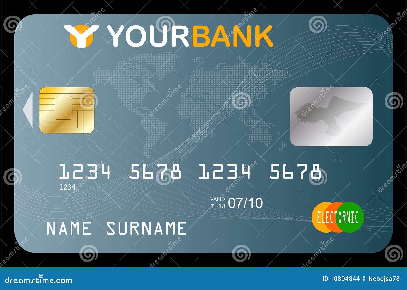 Credit card stock vector. Illustration of debit, card - 10804844