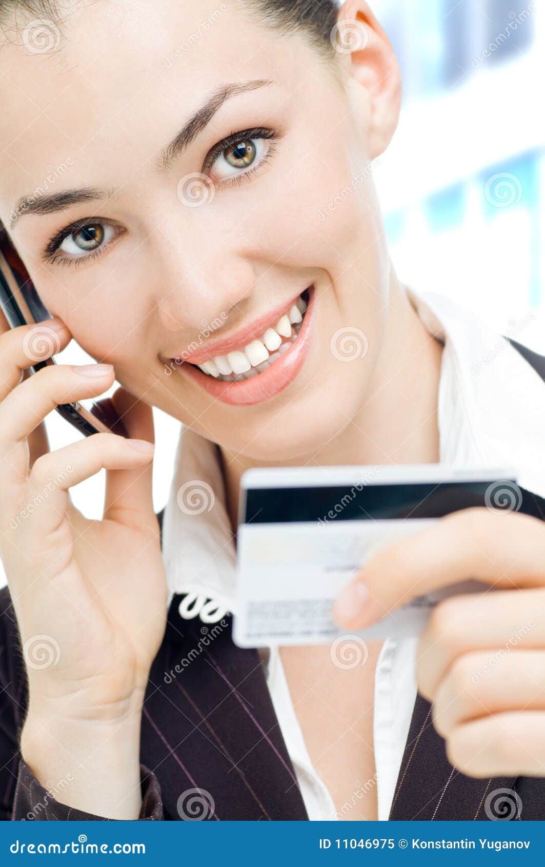 Credit card stock image. Image of caucasian, female, business - 11046975