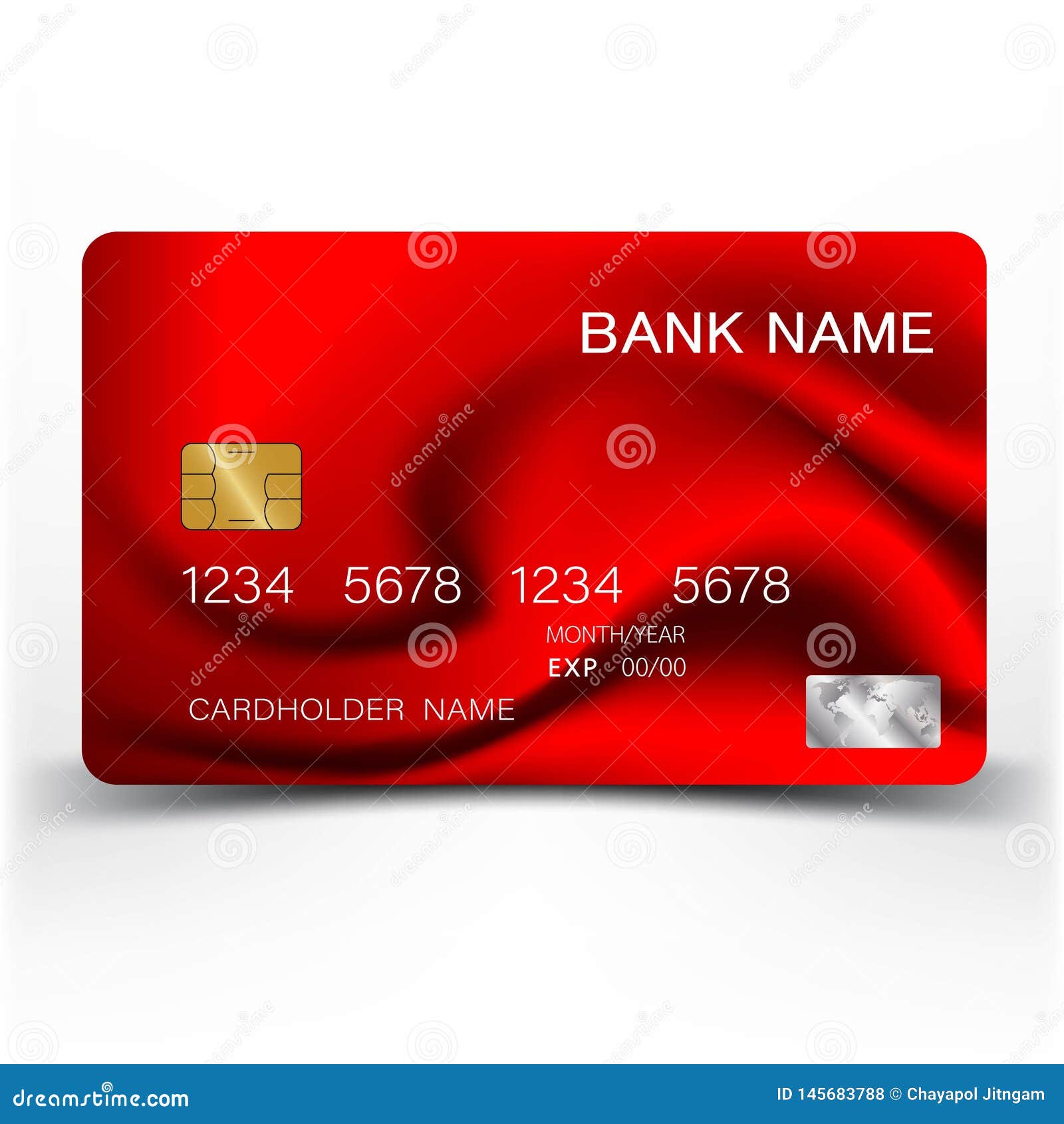 Credit Card Template Design. with Inspiration from the Abstract. Red ...