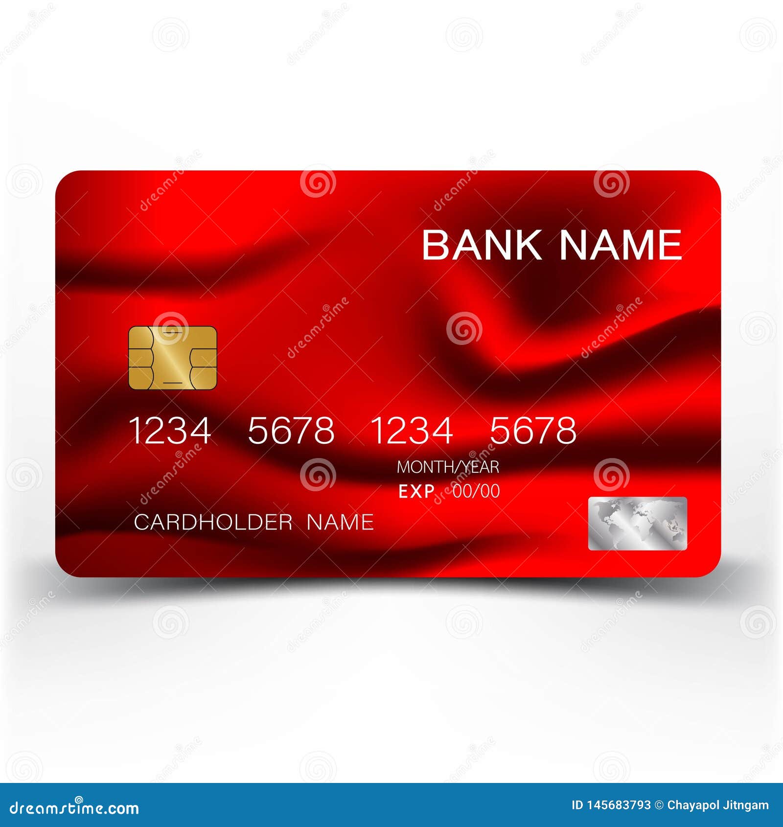 Credit Card Template Design. with Inspiration from the Abstract. Red ...