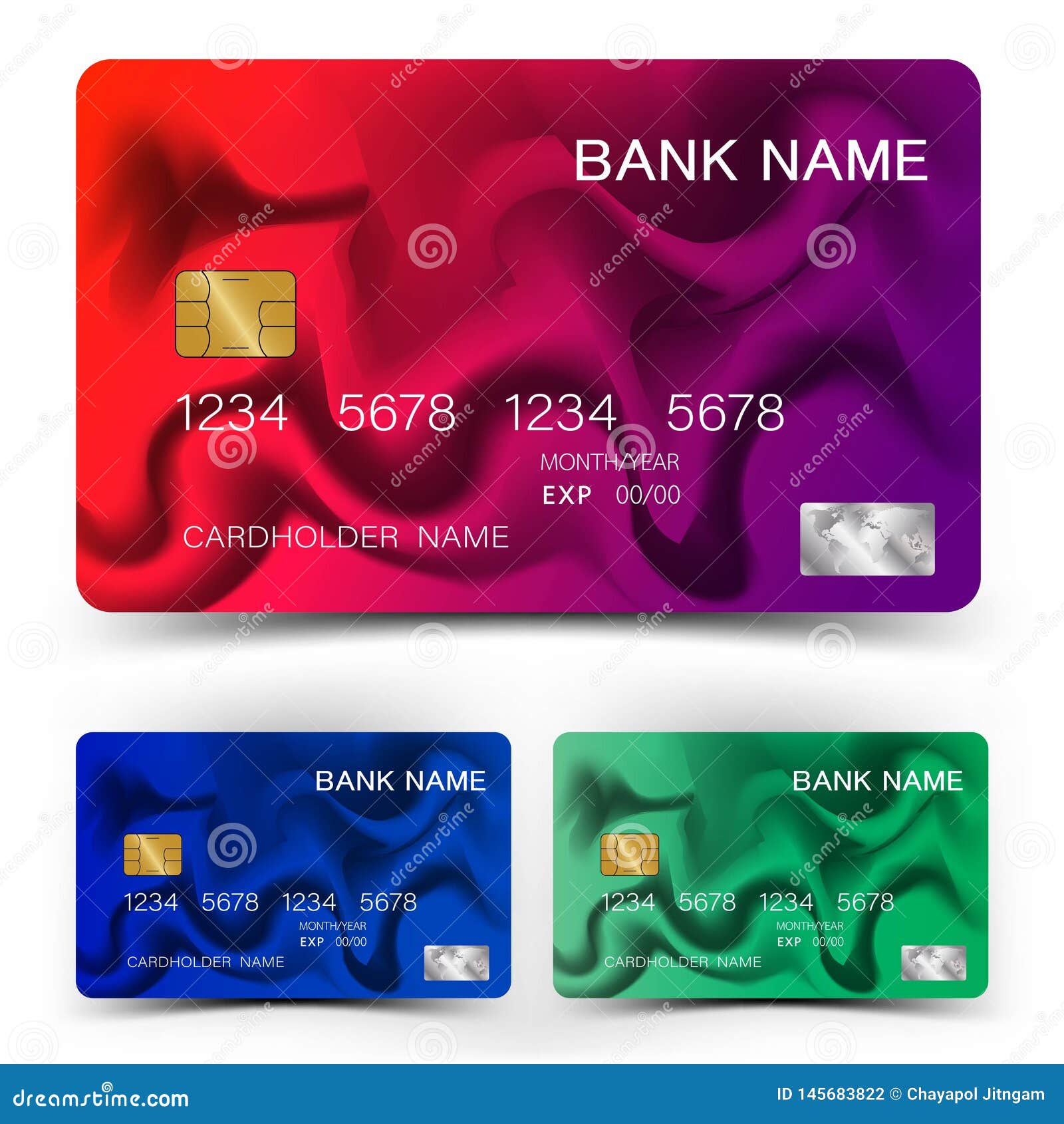 Credit Card Design. with Inspiration from the Abstract. Mix Red Purple ...