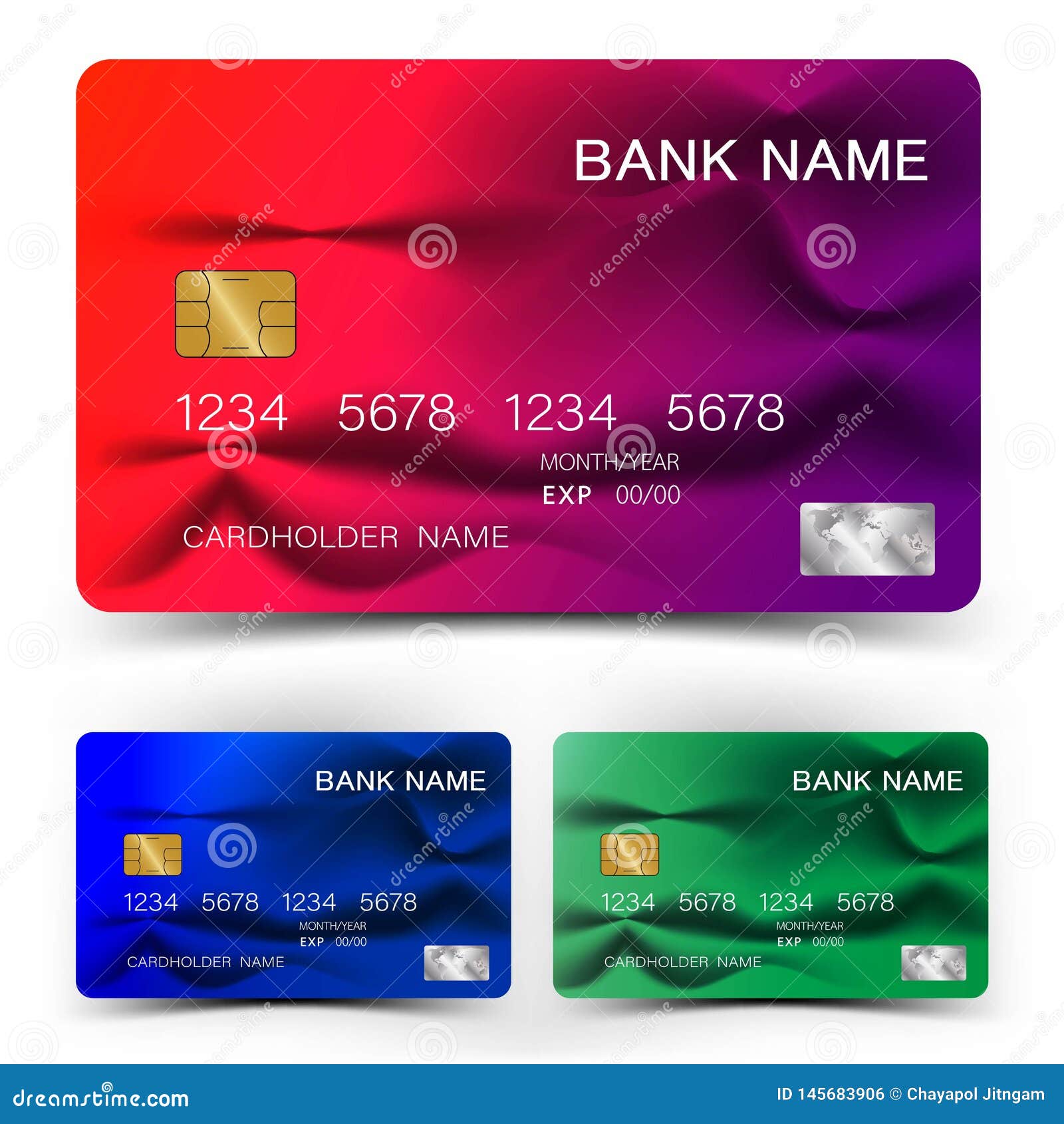 Credit Card Design. with Inspiration from the Abstract. Mix Red Purple ...