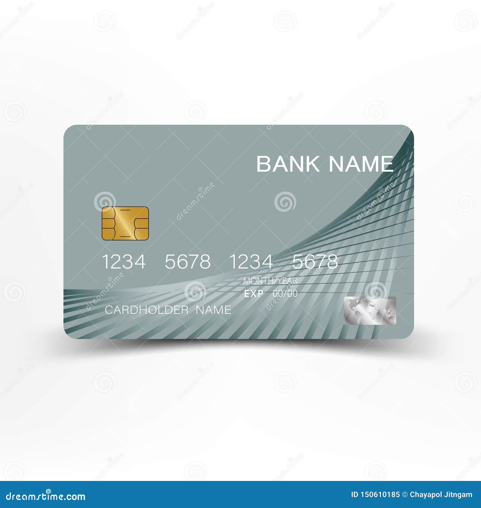 Credit Card Design. Mix Silver with Gray Color Stock Vector ...