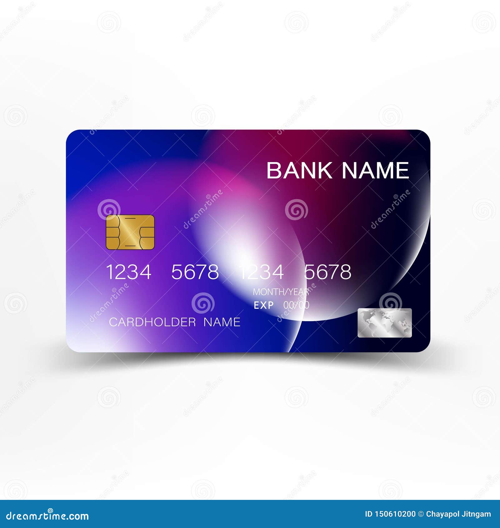 Credit Card Design. Mix Blue with Purple Color Stock Vector ...