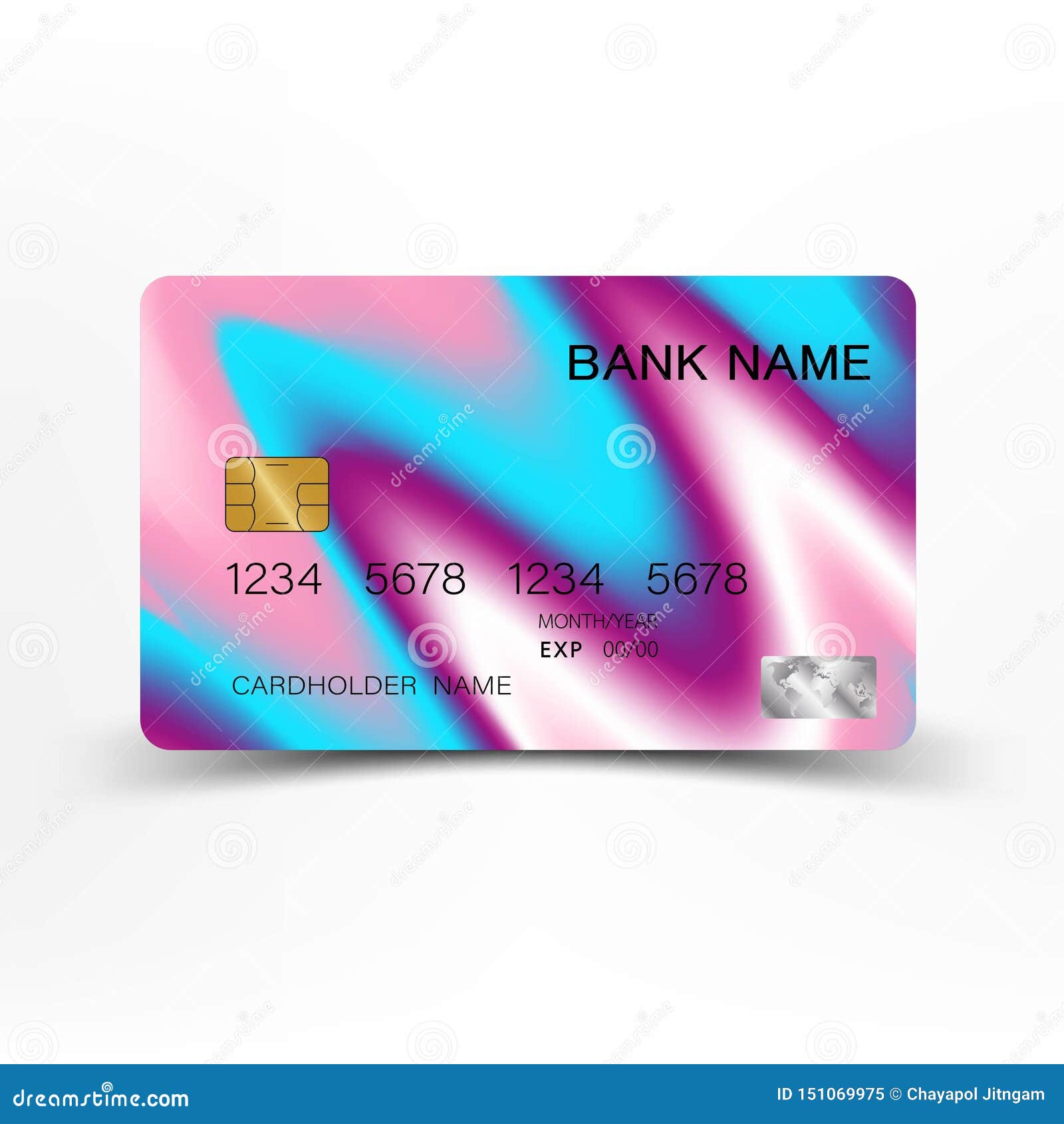 Colorful Credit Card Template Design. with Inspiration from the ...