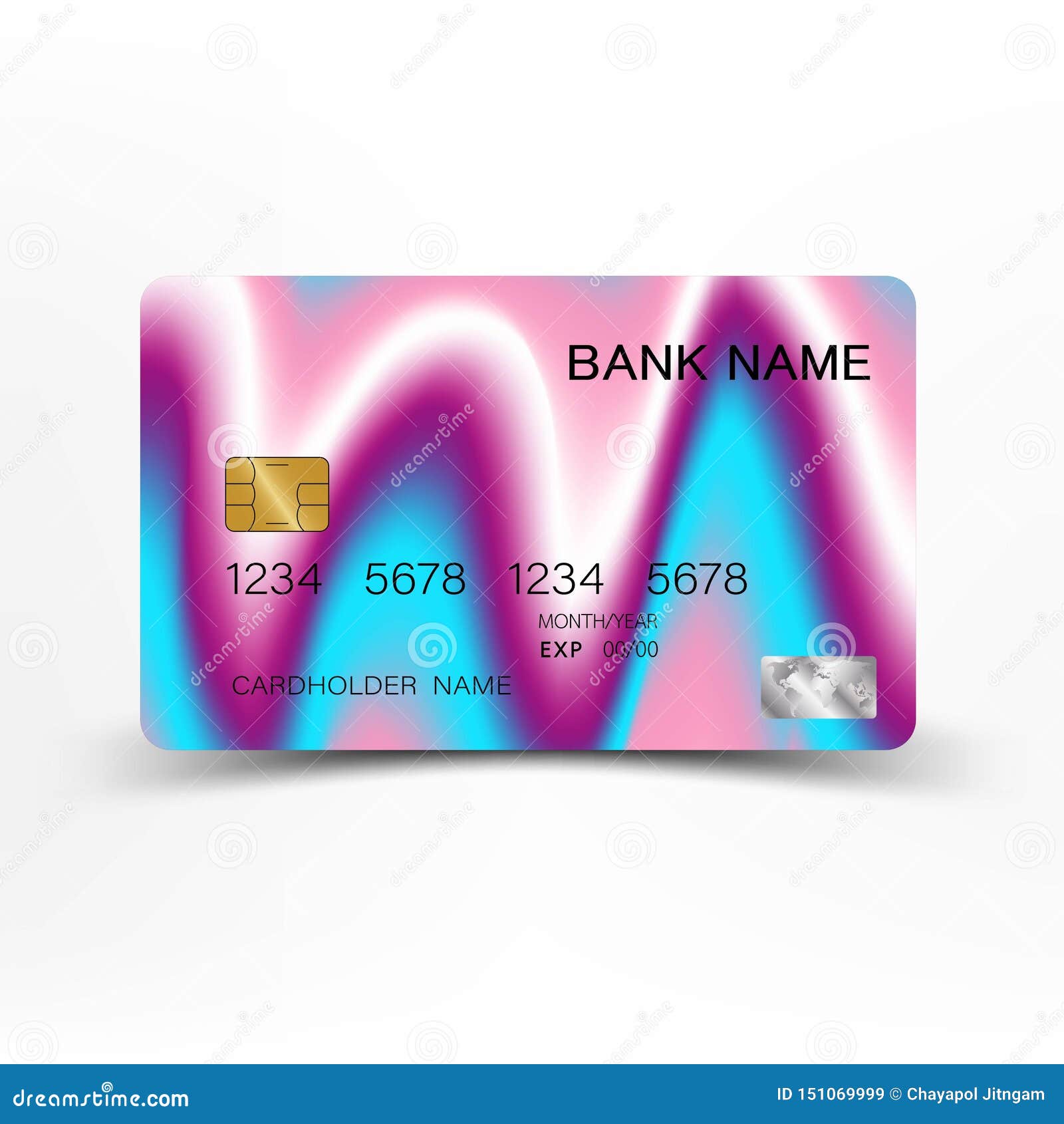Colorful Credit Card Template Design. with Inspiration from the ...