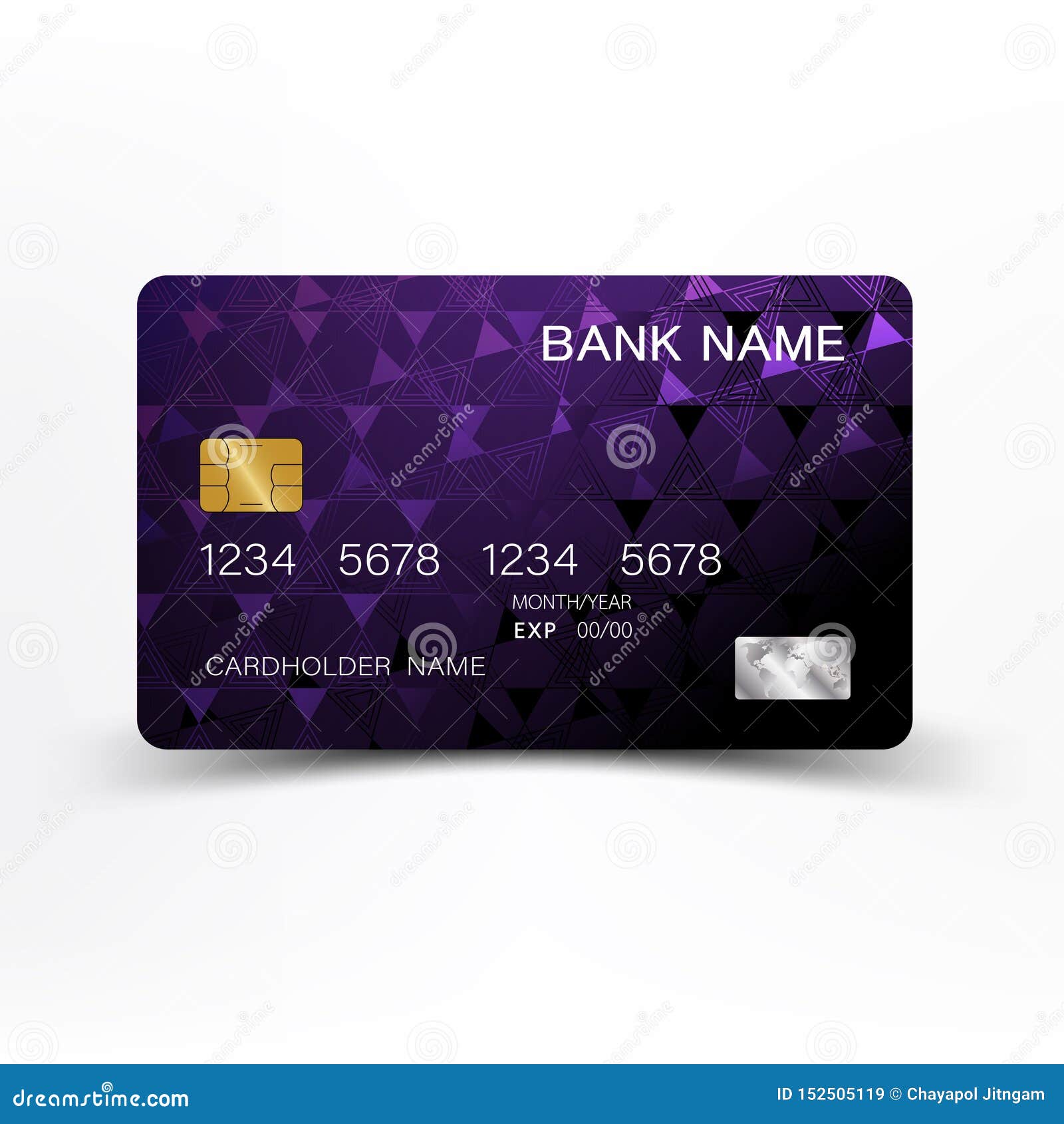 Modern Credit Card Template Design. with Inspiration from the Line ...