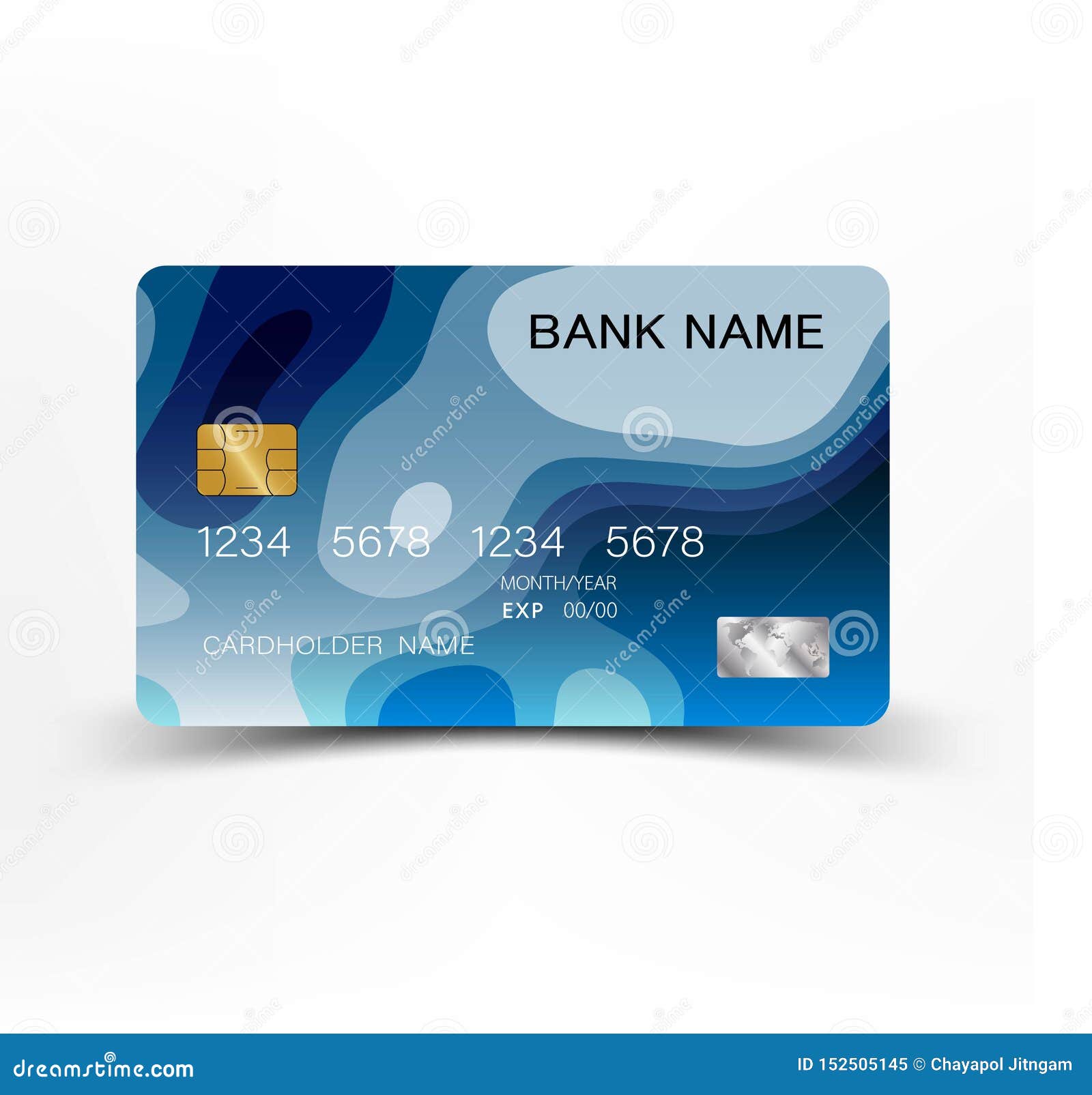 Modern Blue Credit Card Design. with Inspiration from Abstract Stock ...