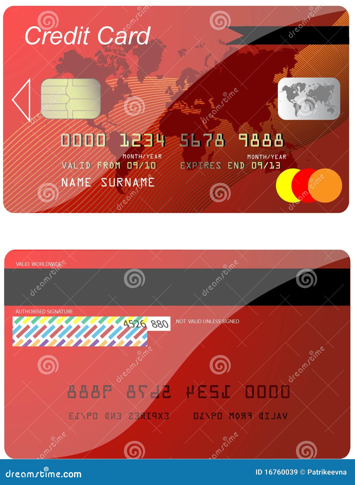 Card Credit. Mockup Of Plastic Debit Card. Set Of Bank Card With Chip ...