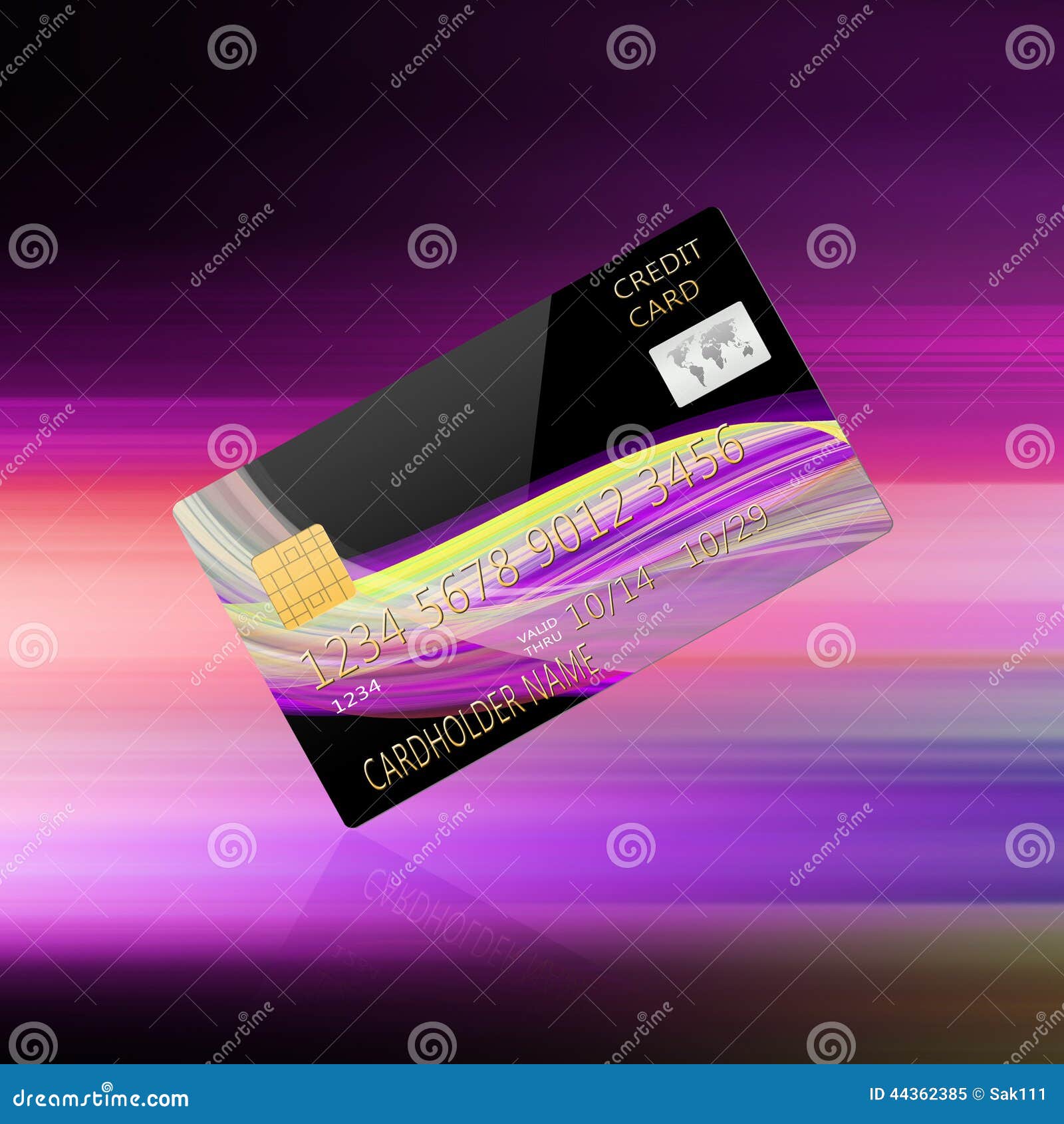 Credit Card on Abstract Background Stock Illustration - Illustration of ...