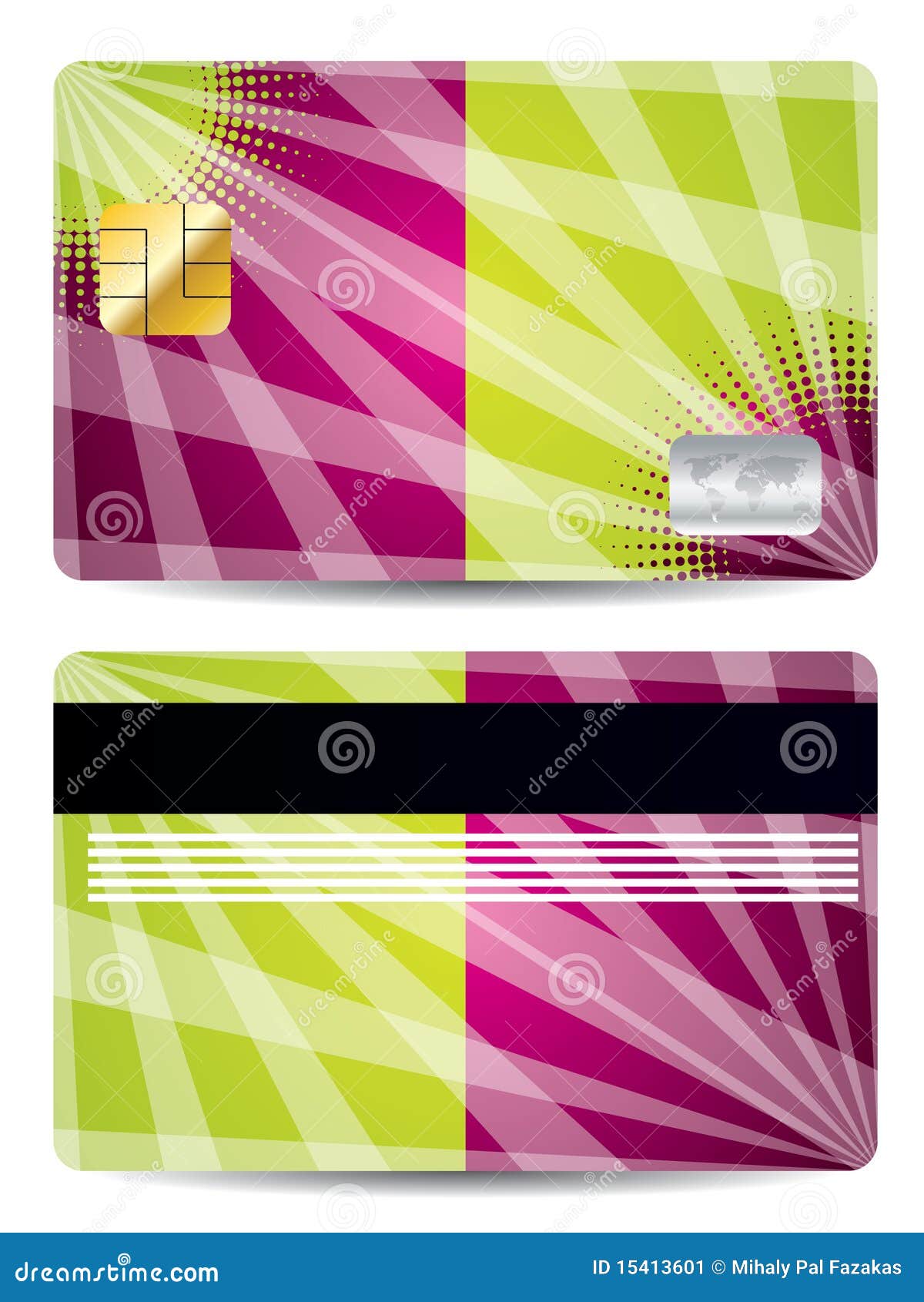 Credit Card with Abstract Design Stock Vector - Illustration of line ...