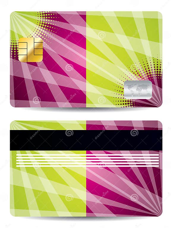Credit Card with Abstract Design Stock Vector - Illustration of line ...