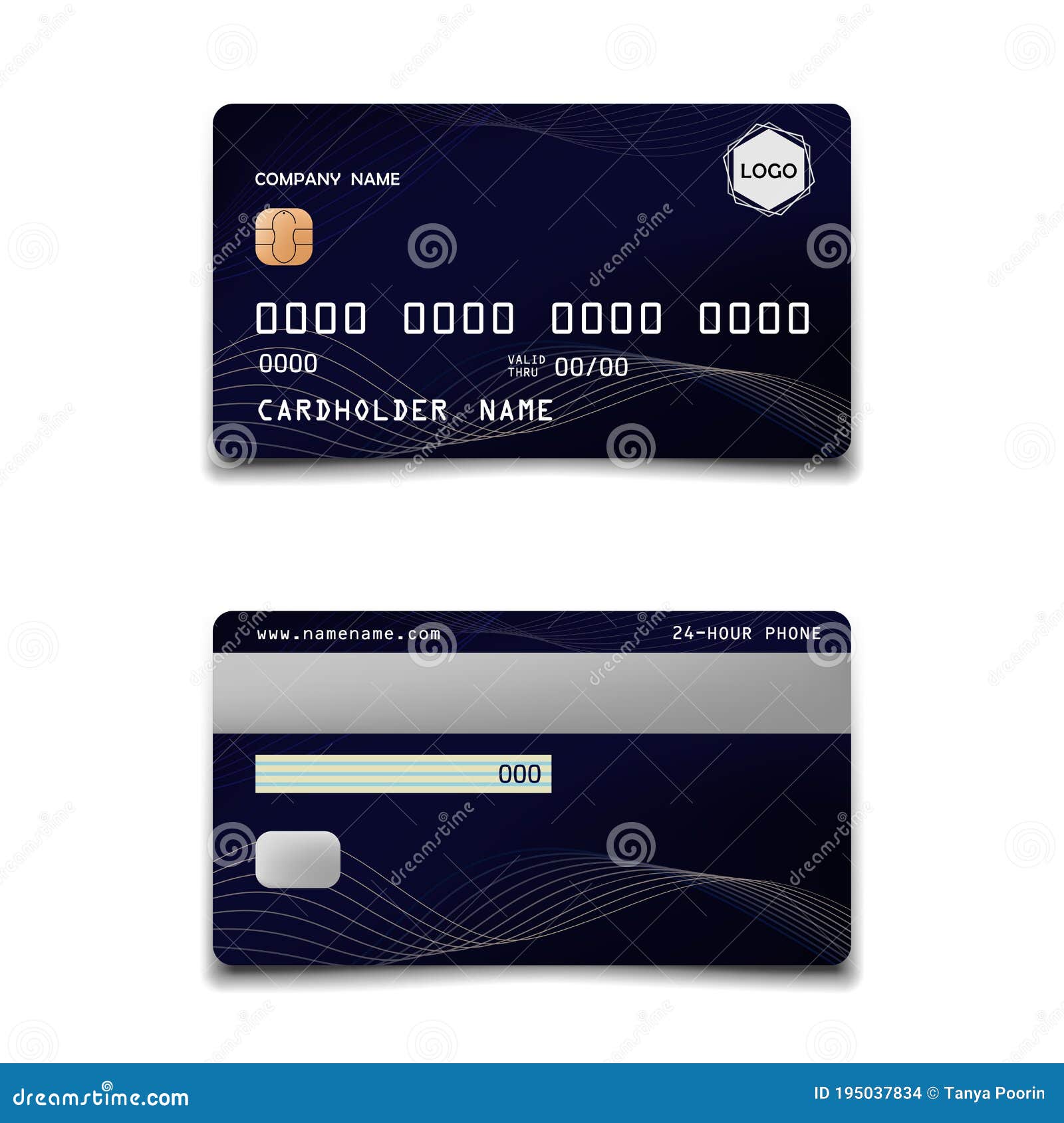 Credit Card with Abstract Design Isolated on White Background Stock ...