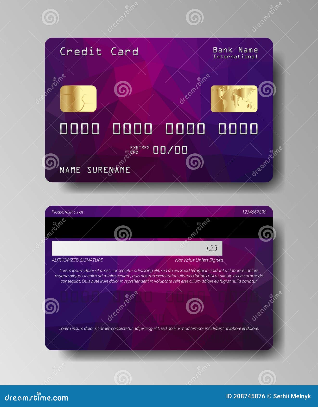 Plastic bank card. Vector stock vector. Illustration of financial ...