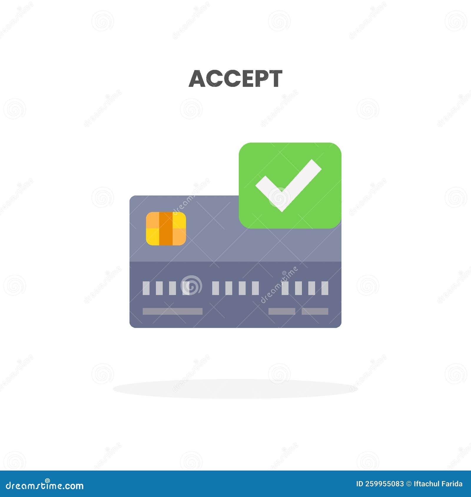 Credit Card Accept Flat Icon. Stock Vector - Illustration of icon ... Credit Card Accept Flat Icon. Stock Vector - Illustration of icon ...