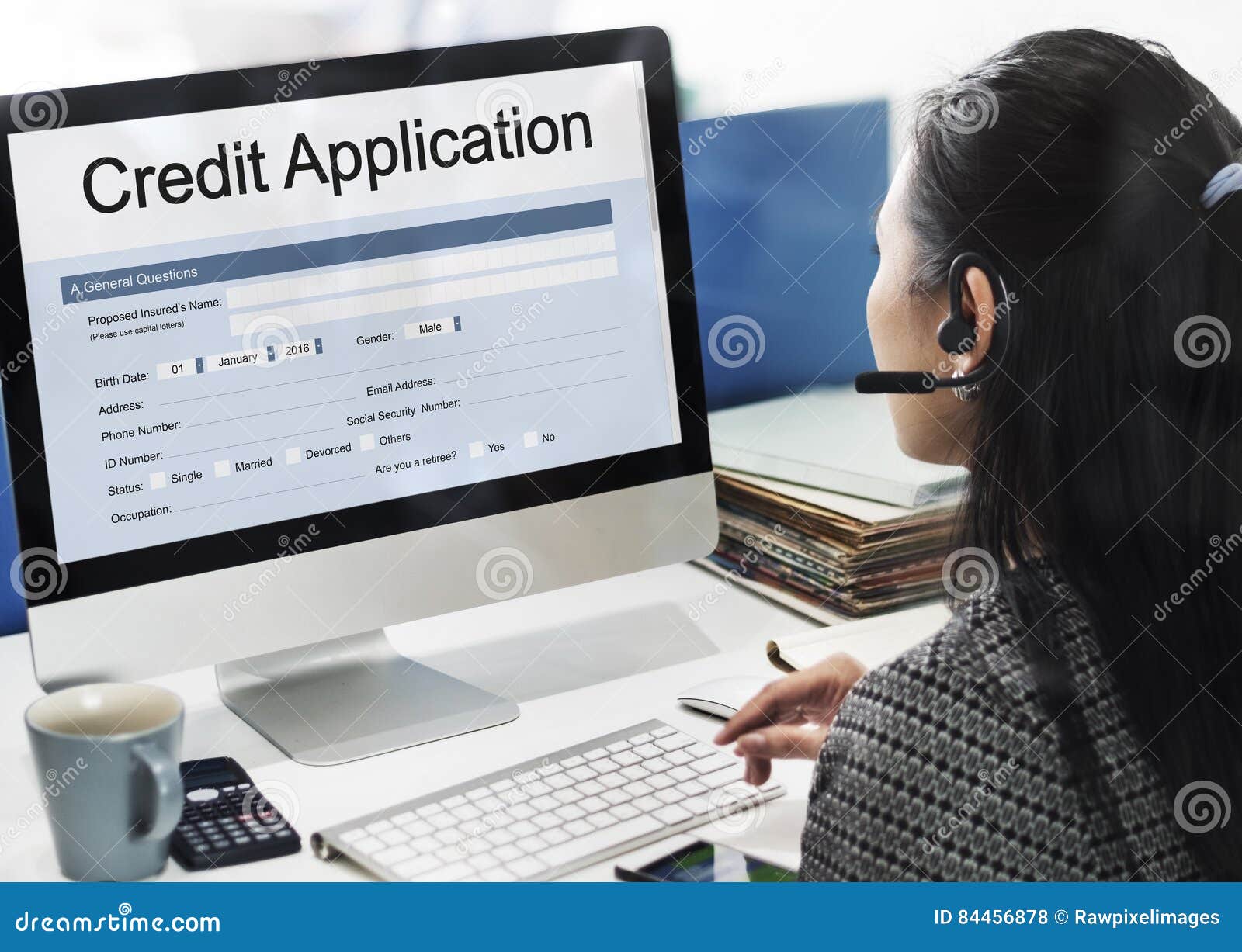 Credit Card Application Form Concept Stock Photo - Image of date, name ...