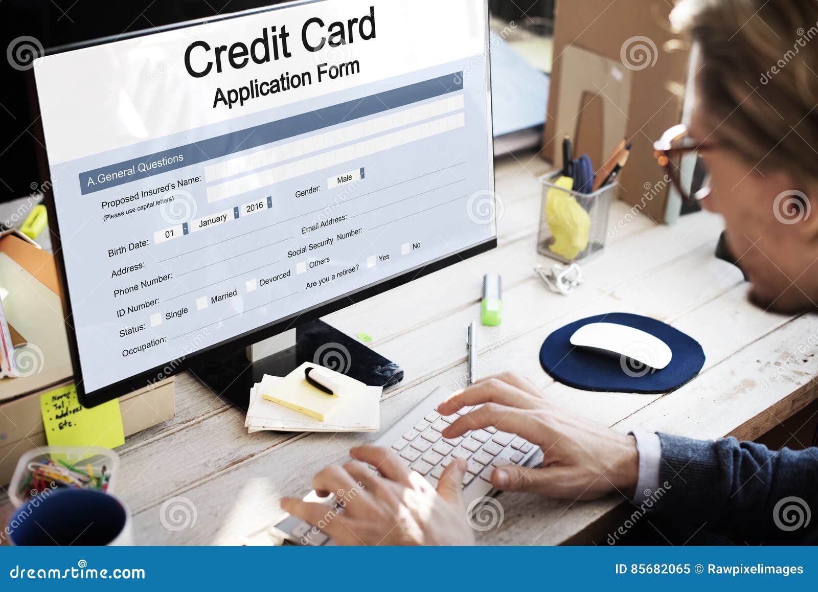 Credit Card Application Form Concept Stock Image - Image of application ...