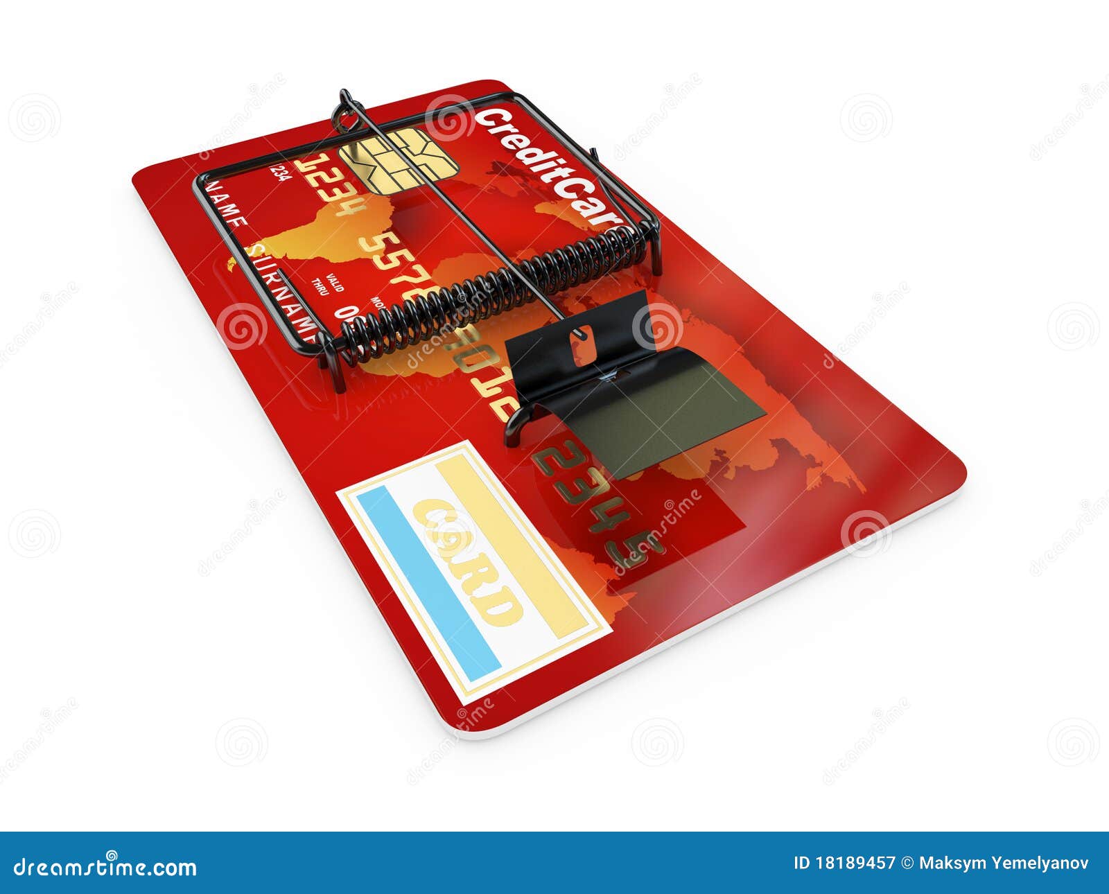 Credit Card As Mousetrap. Conceptual Image Stock Illustration ...