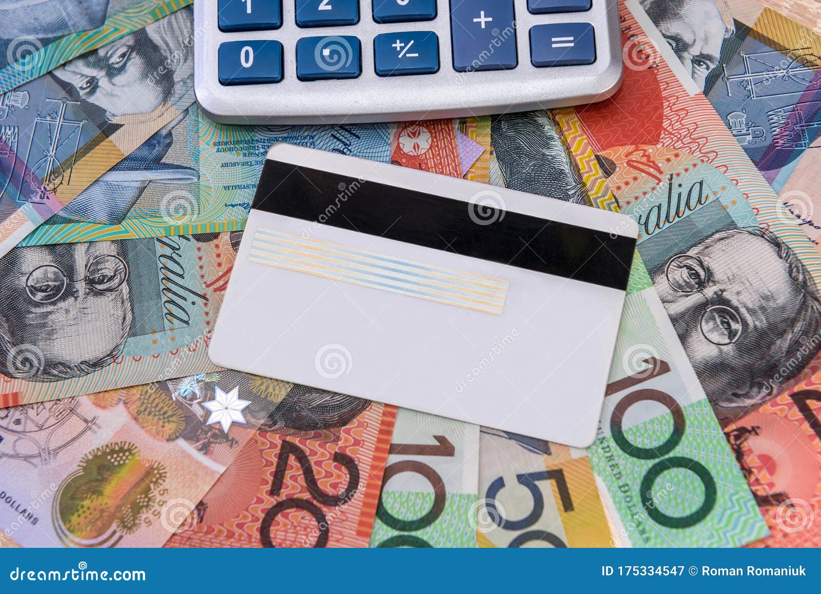 Credit Card on Australian Dollar Close Up Stock Image - Image of ...