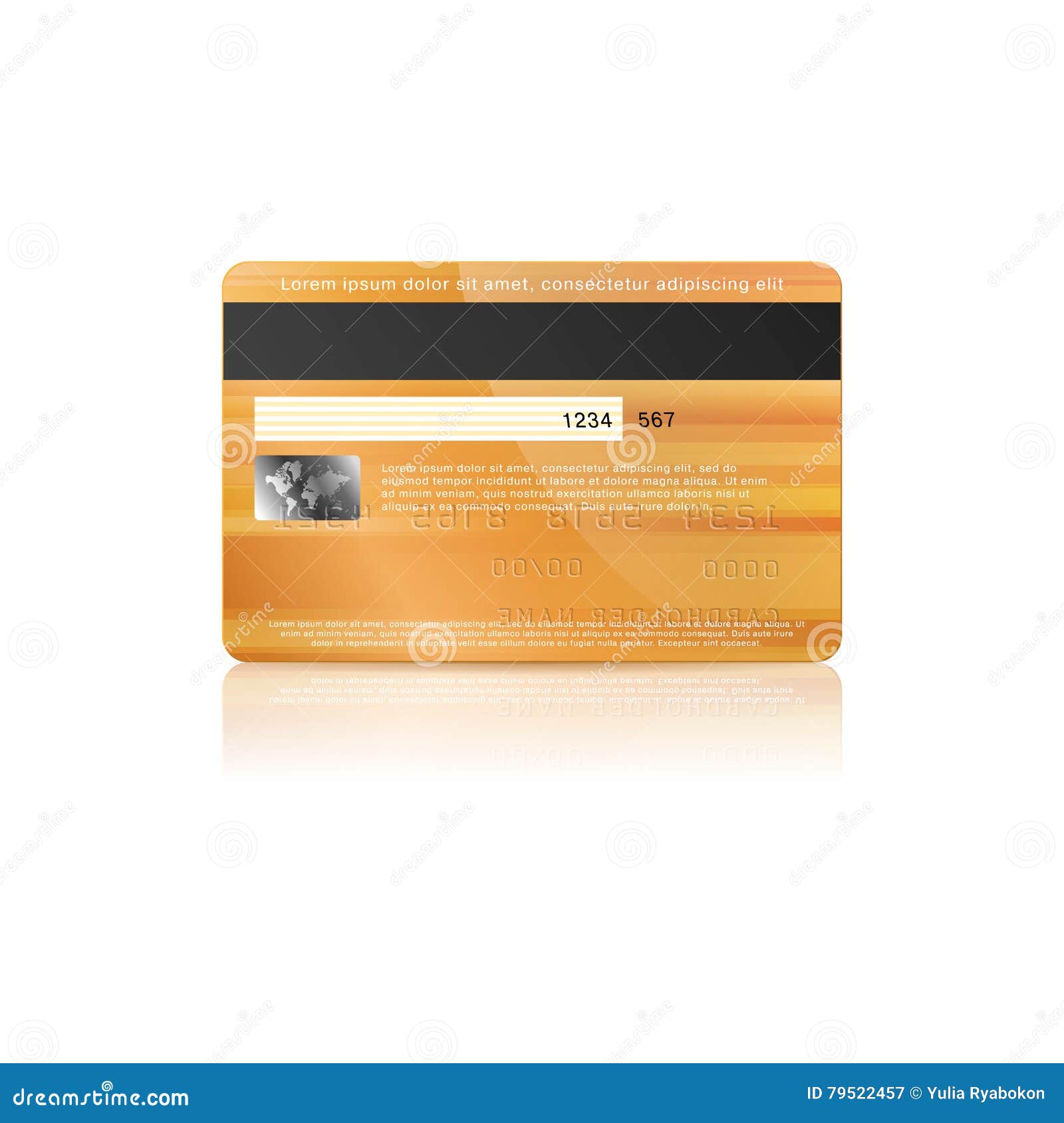 Credit Card Back Icon in Realistic Style Stock Vector - Illustration of ...