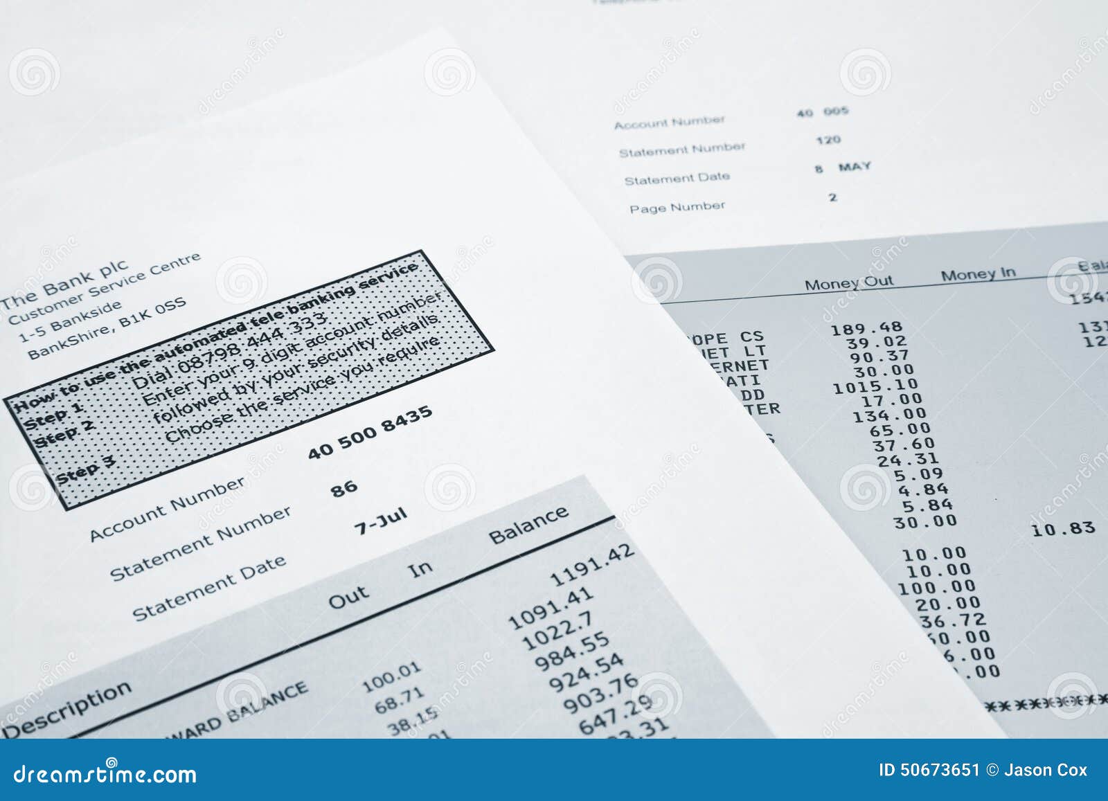 Credit Card Bank Statement stock image. Image of crunch - 50673651