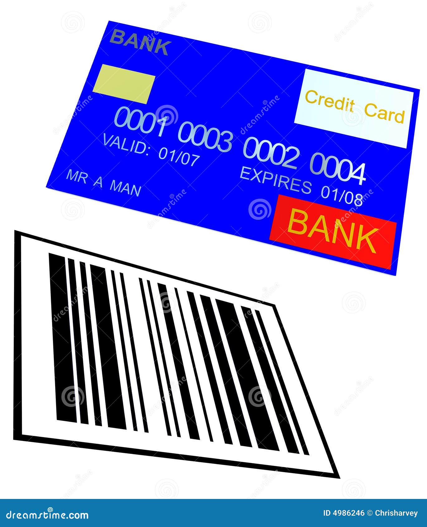 Credit Card and Barcode 8 stock illustration. Illustration of business ...