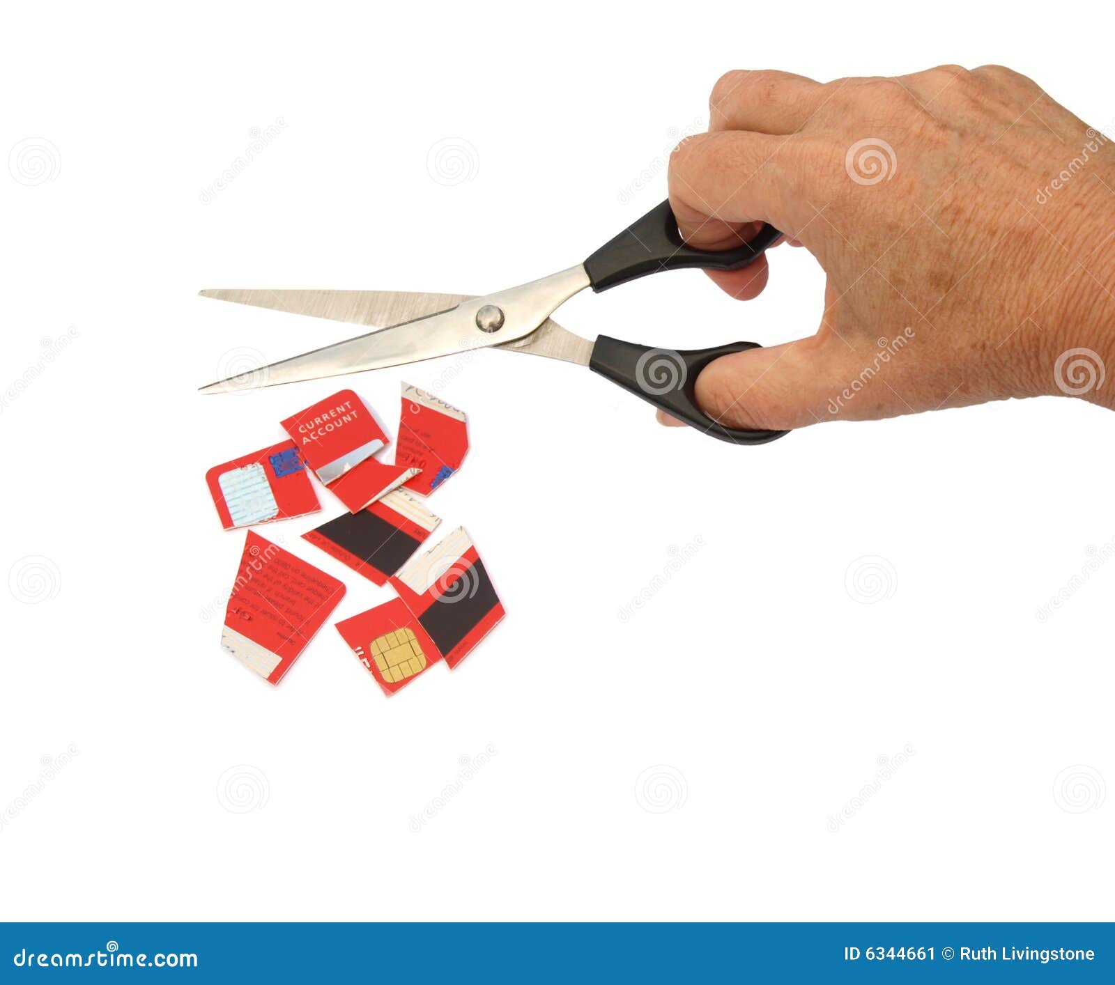 Credit Card Being Cut Up with Scissors Stock Image - Image of bank ...